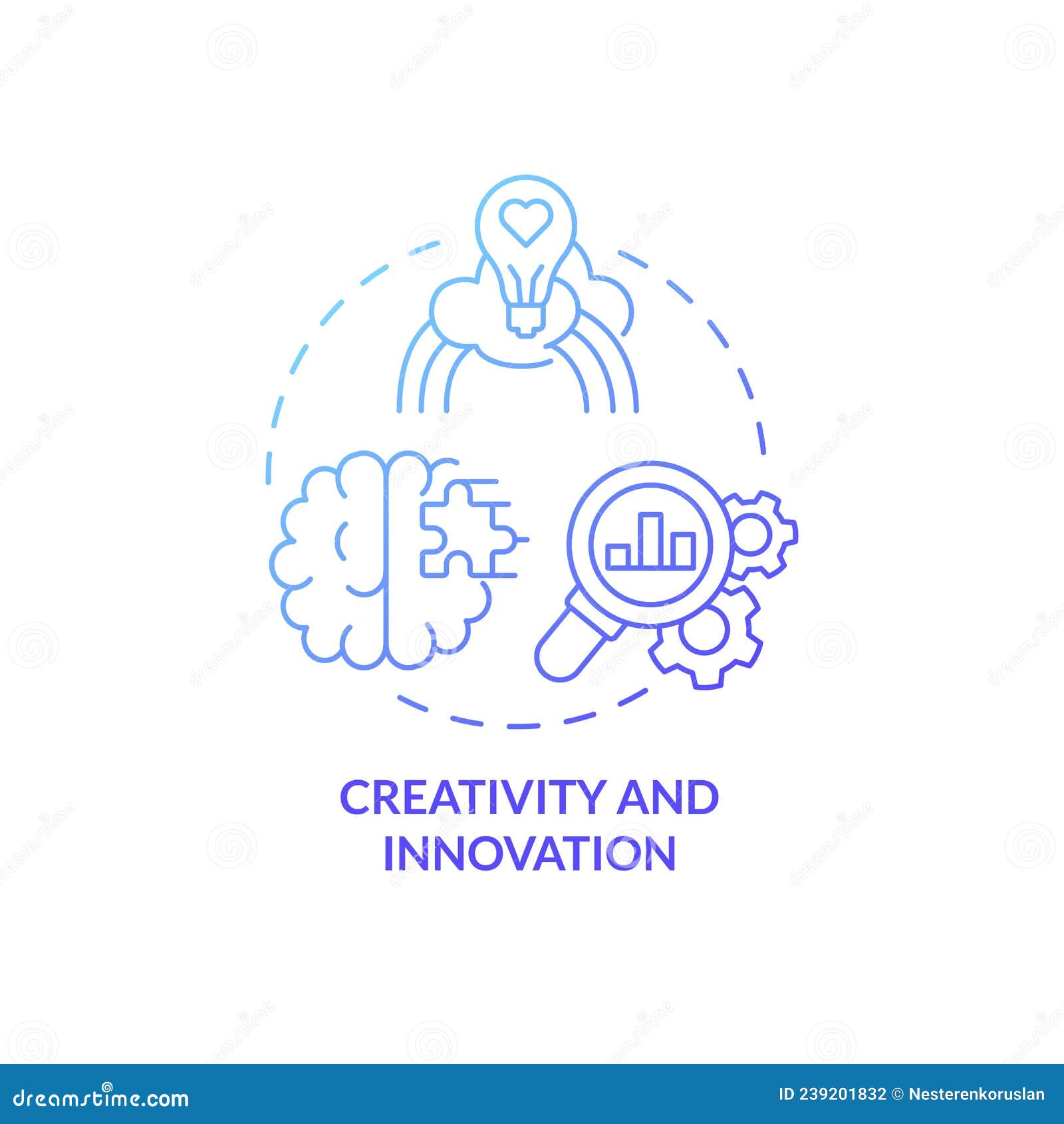 Creativity and Innovation Blue Gradient Concept Icon Stock Vector ...