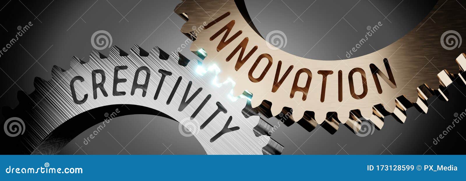 Creativity, Innovation - Typographical Gears/ Cogs Concept Stock ...