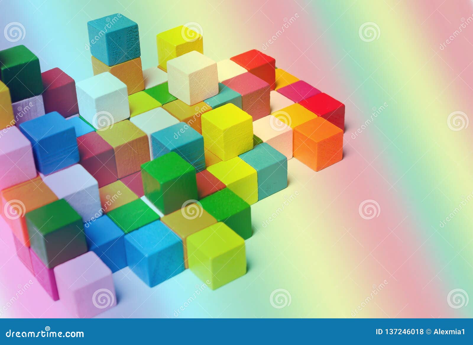 Creativity Inspiration.Geometric Background.Color Cubes in the Puzzle ...