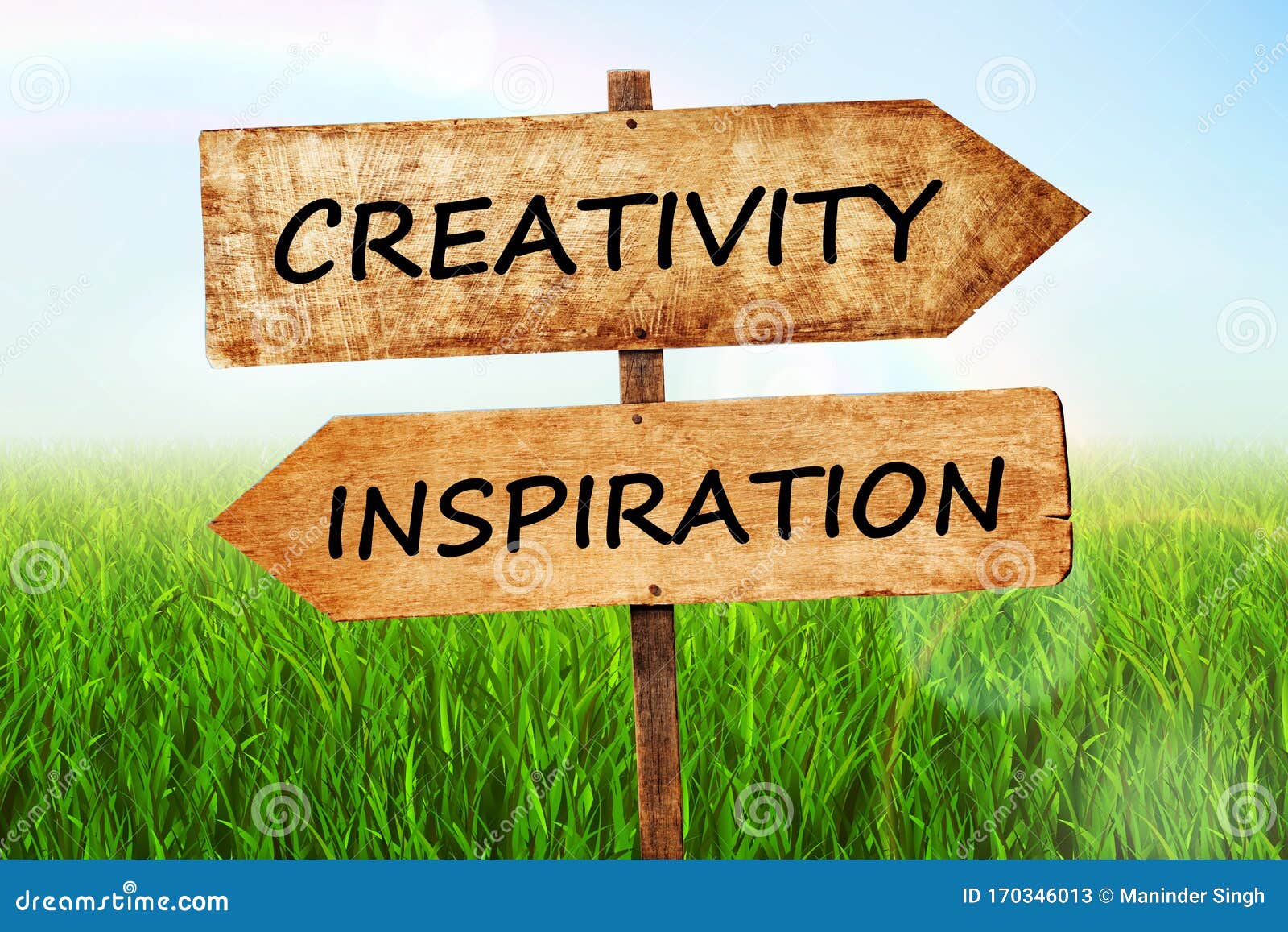 Creativity and Inspiration Signs Stock Image - Image of creat ...