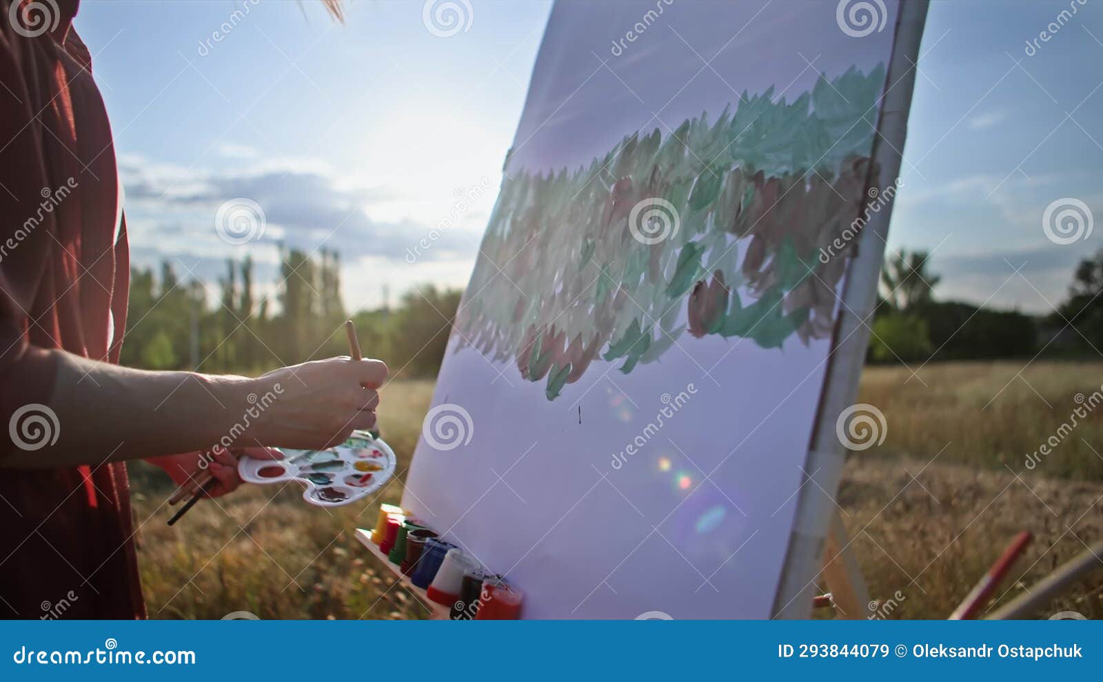 Creativity and Inspiration, a Young Talented Artist Draws Picture with ...