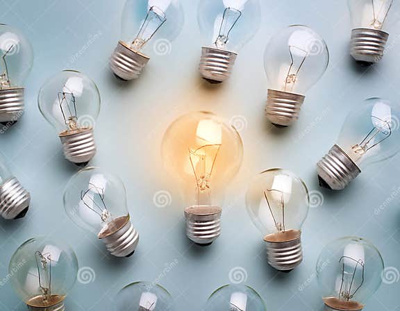 Creativity and Invention Symbolized by a Lightbulb Stock Illustration ...