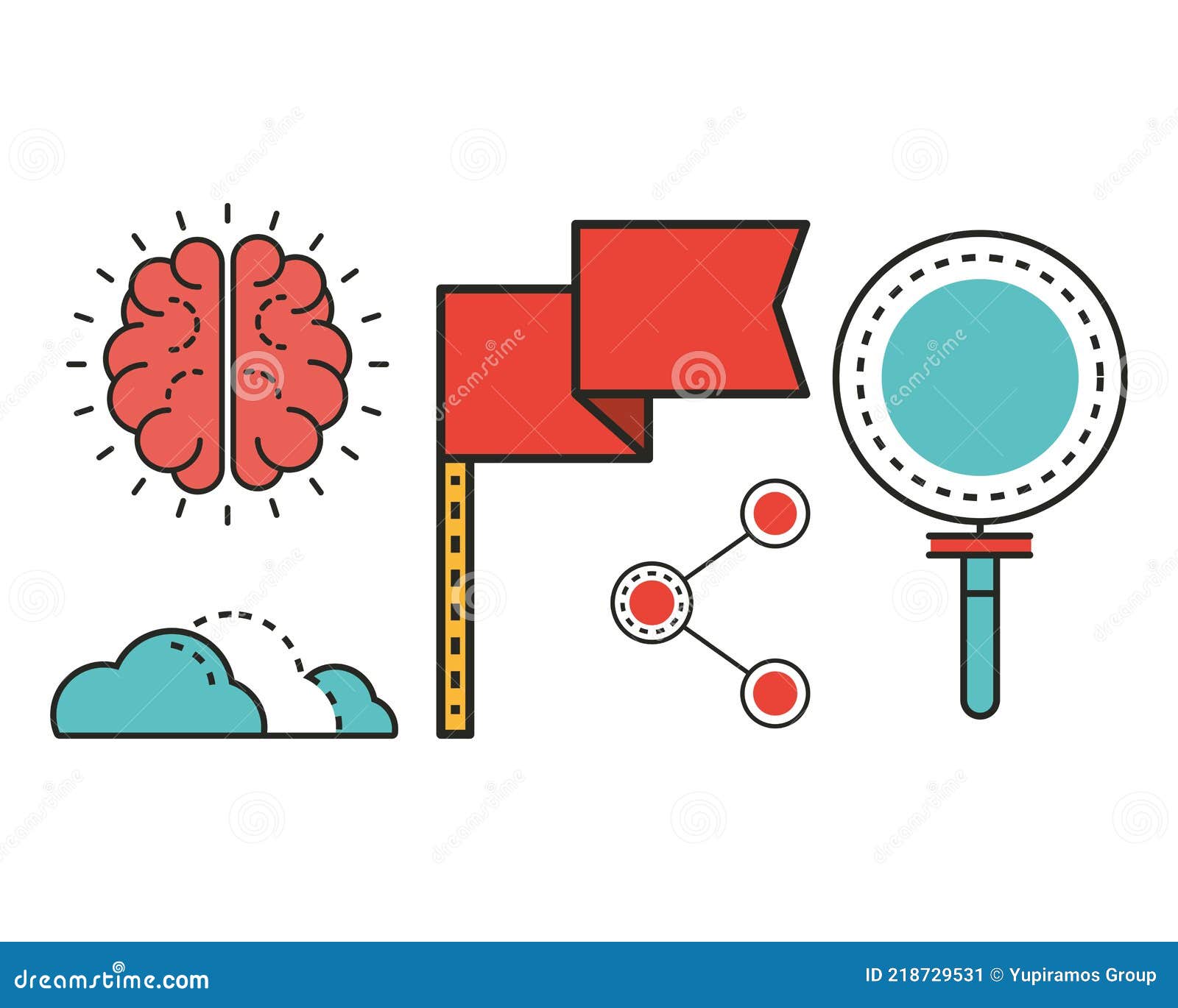 Creativity knowledge set stock vector. Illustration of head - 218729531