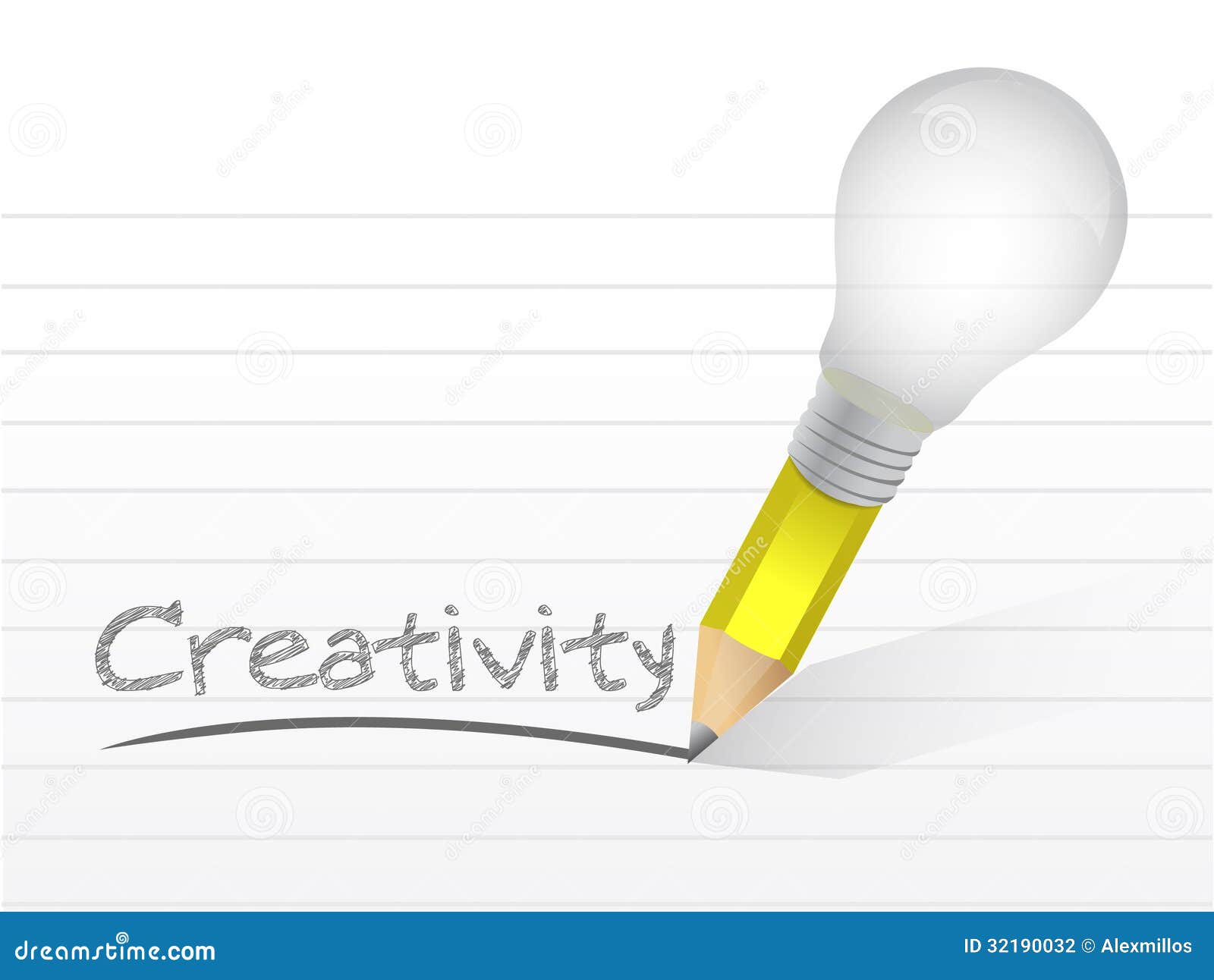 Creativity Light Bulb Pencil Concept Stock Illustration - Illustration ...