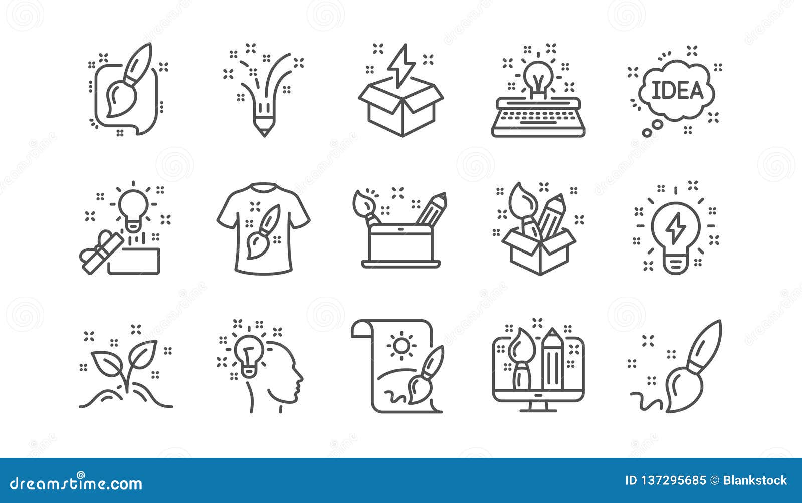 Creativity Line Icons. Creative Designer, Idea and Inspiration. Linear ...