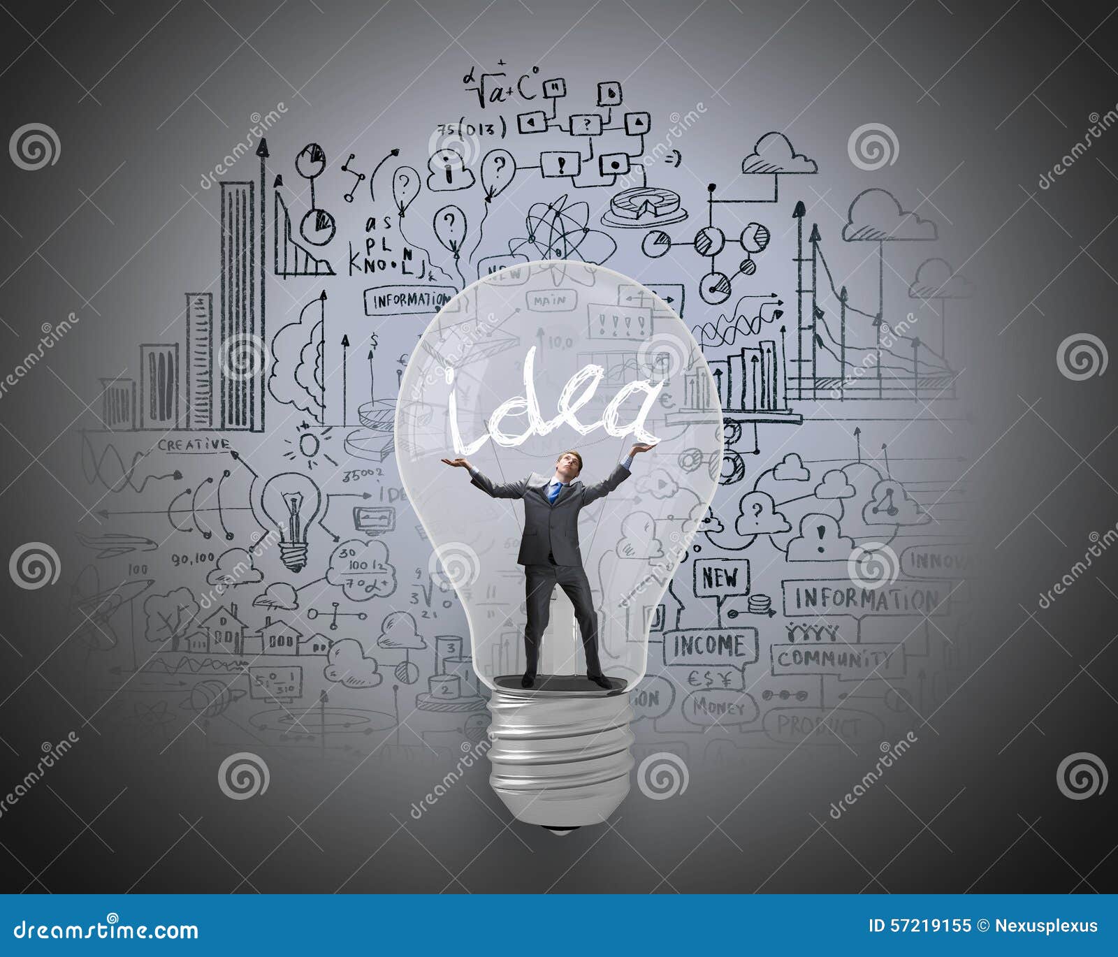 Creativity man stock illustration. Illustration of inspiration - 57219155