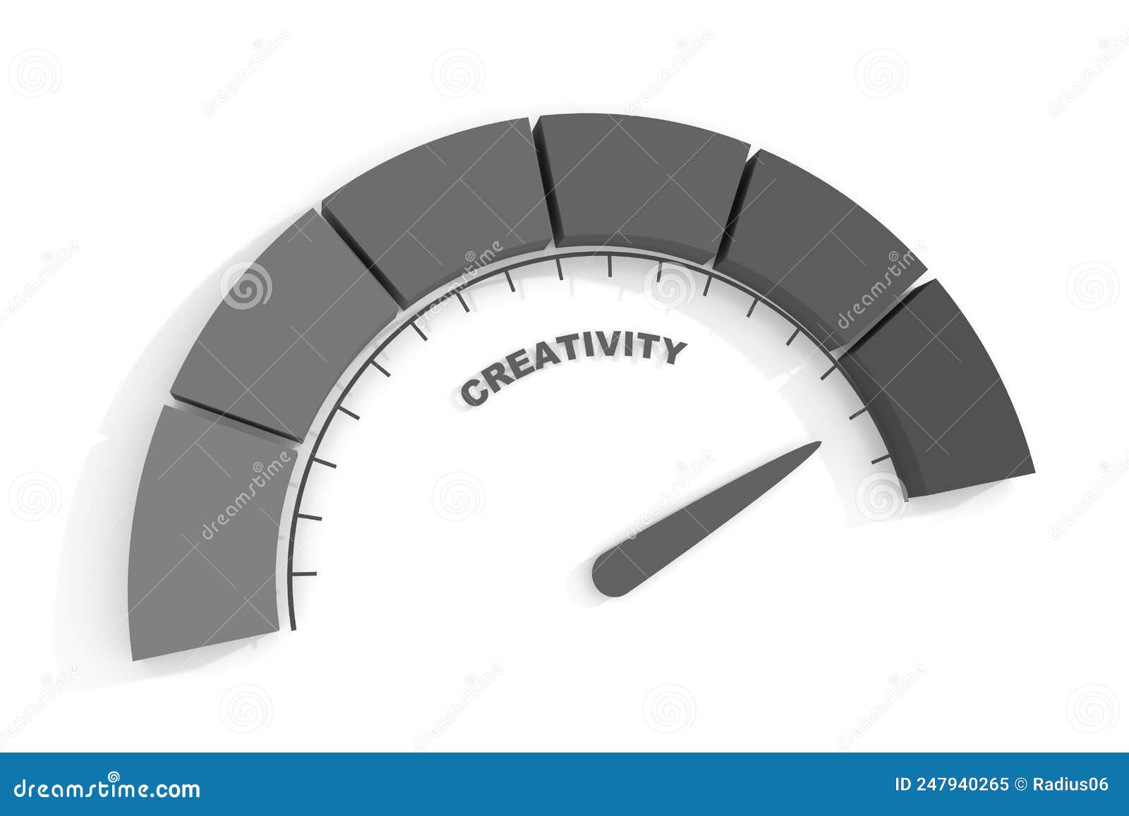 Creativity Measuring Process. Scale with Arrow. 3D Render Stock ...