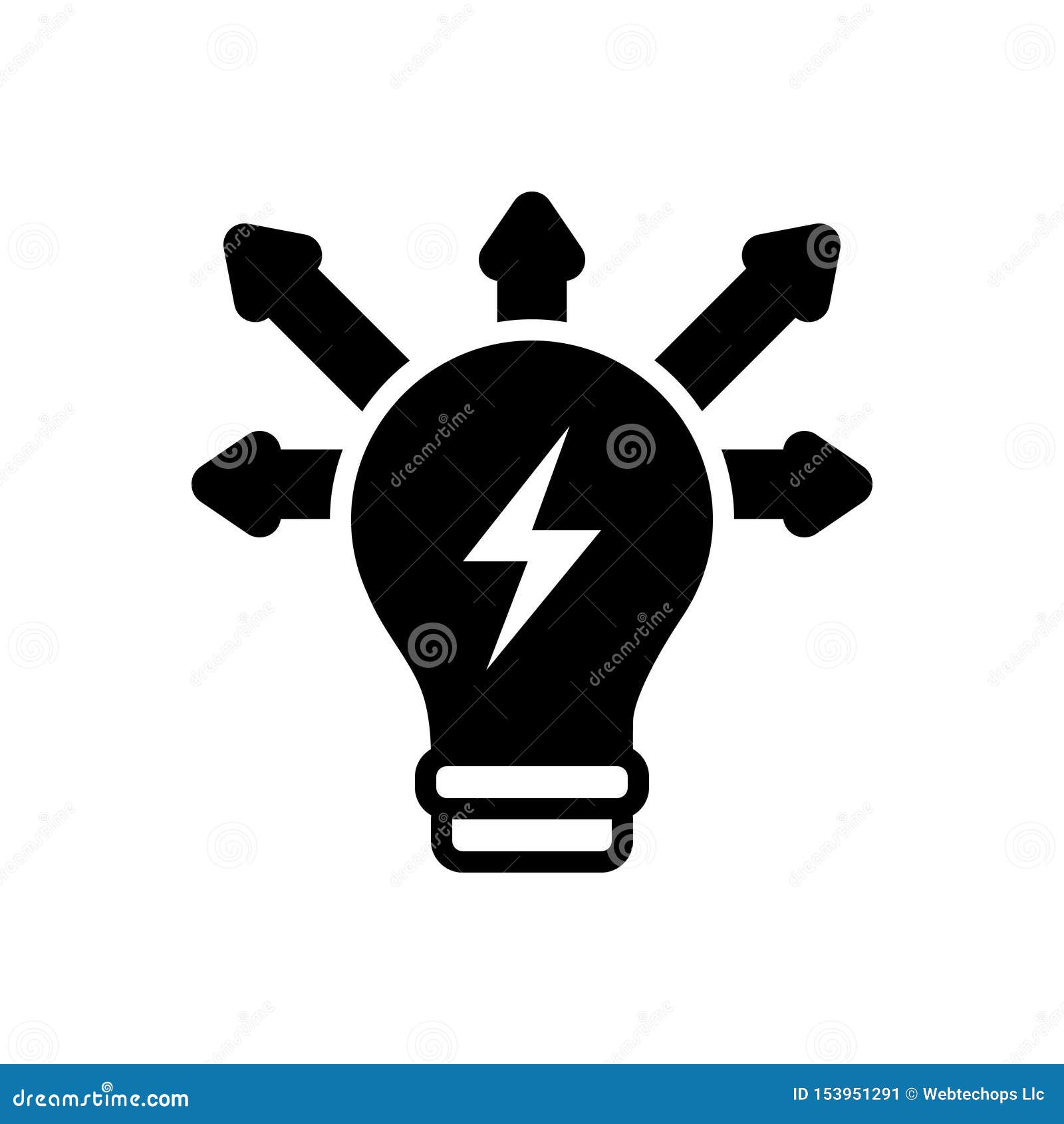 Black Solid Icon for Creativity Mode, Mindset and Mentality Stock ...