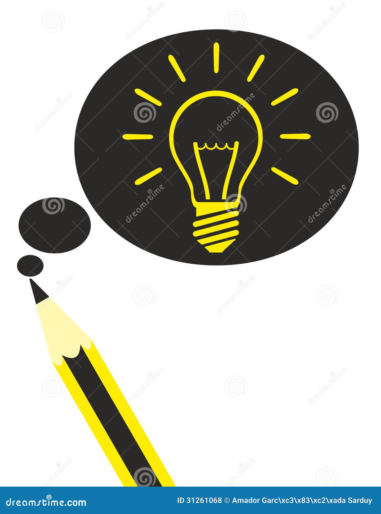 Creativity stock vector. Illustration of pencil, light - 31261068