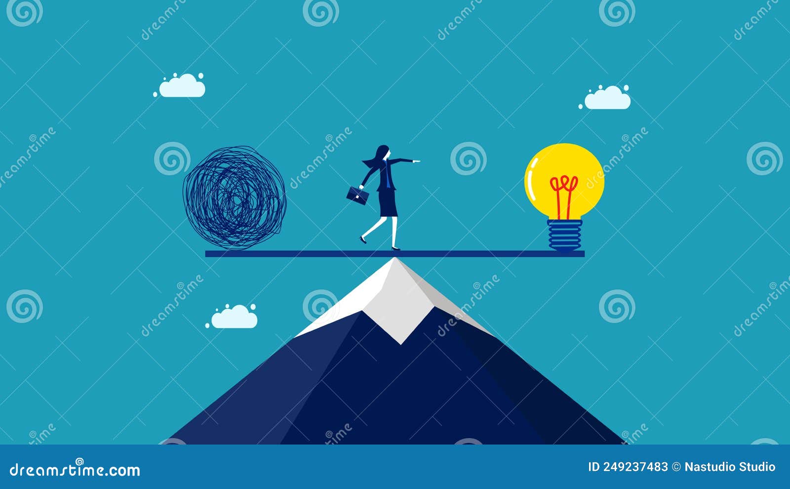 Creativity in Problem Solving. a Brilliant Business Woman Who Walks ...