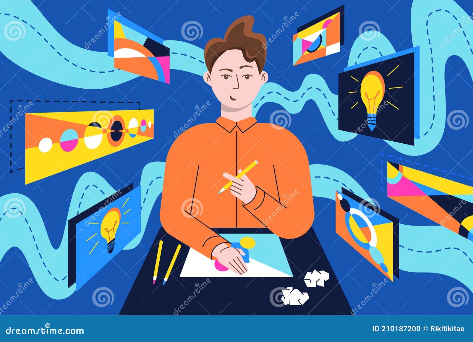 Creativity Process, Illustrations in Flat Vector and Somehow Valuable ...