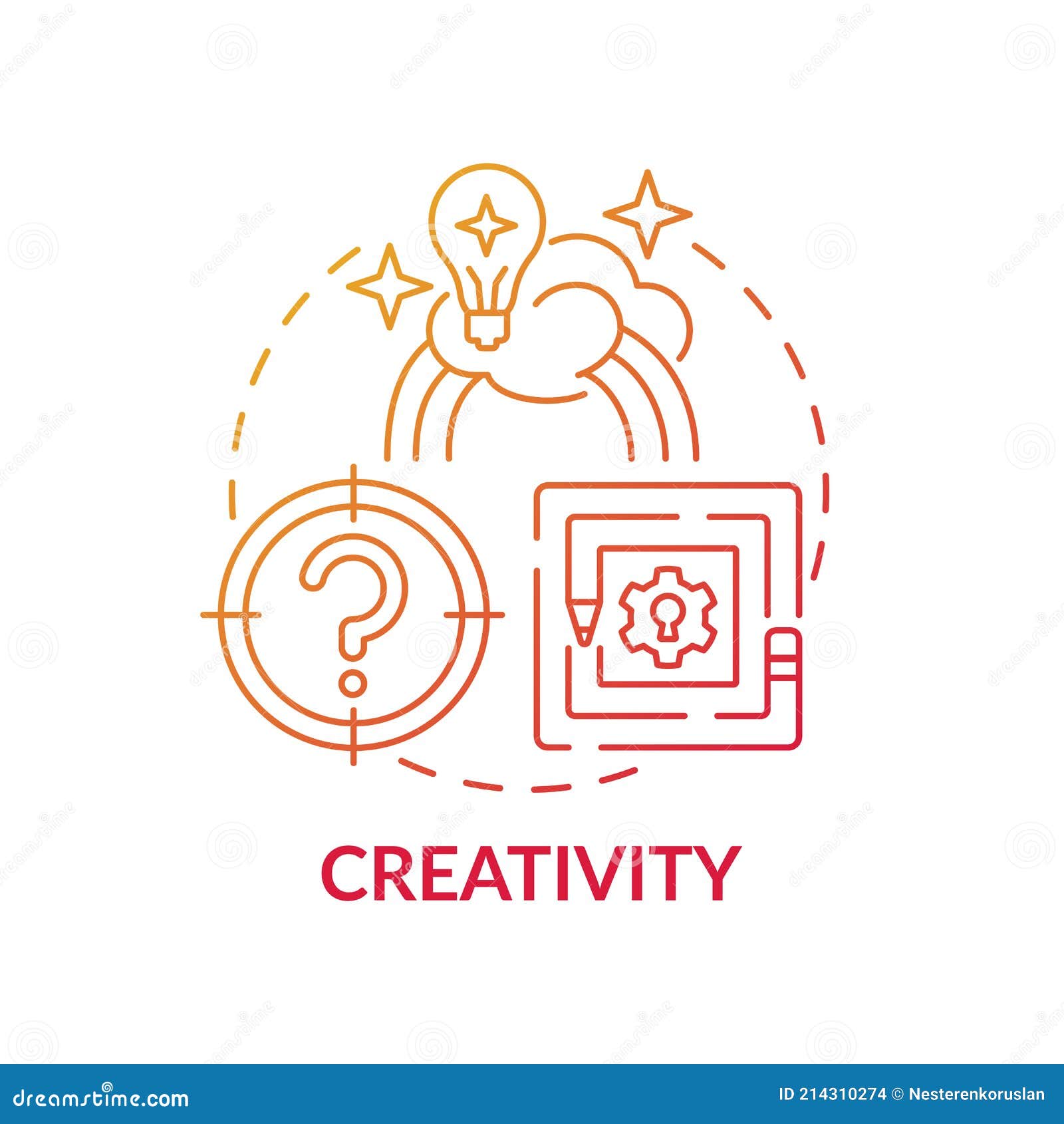 Creativity Red Gradient Concept Icon Stock Vector - Illustration of ...