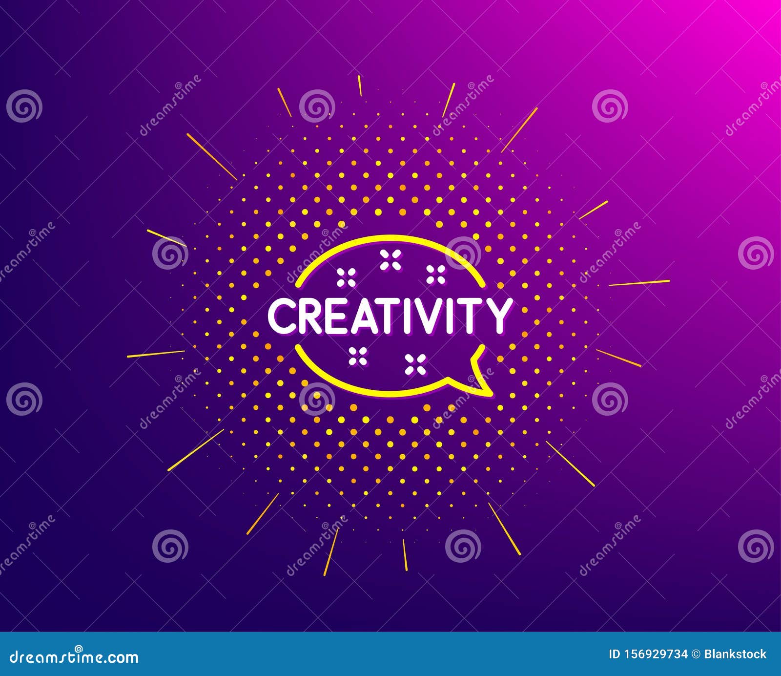 Creativity Speech Bubble Line Icon. Graphic Art Sign. Vector Stock ...
