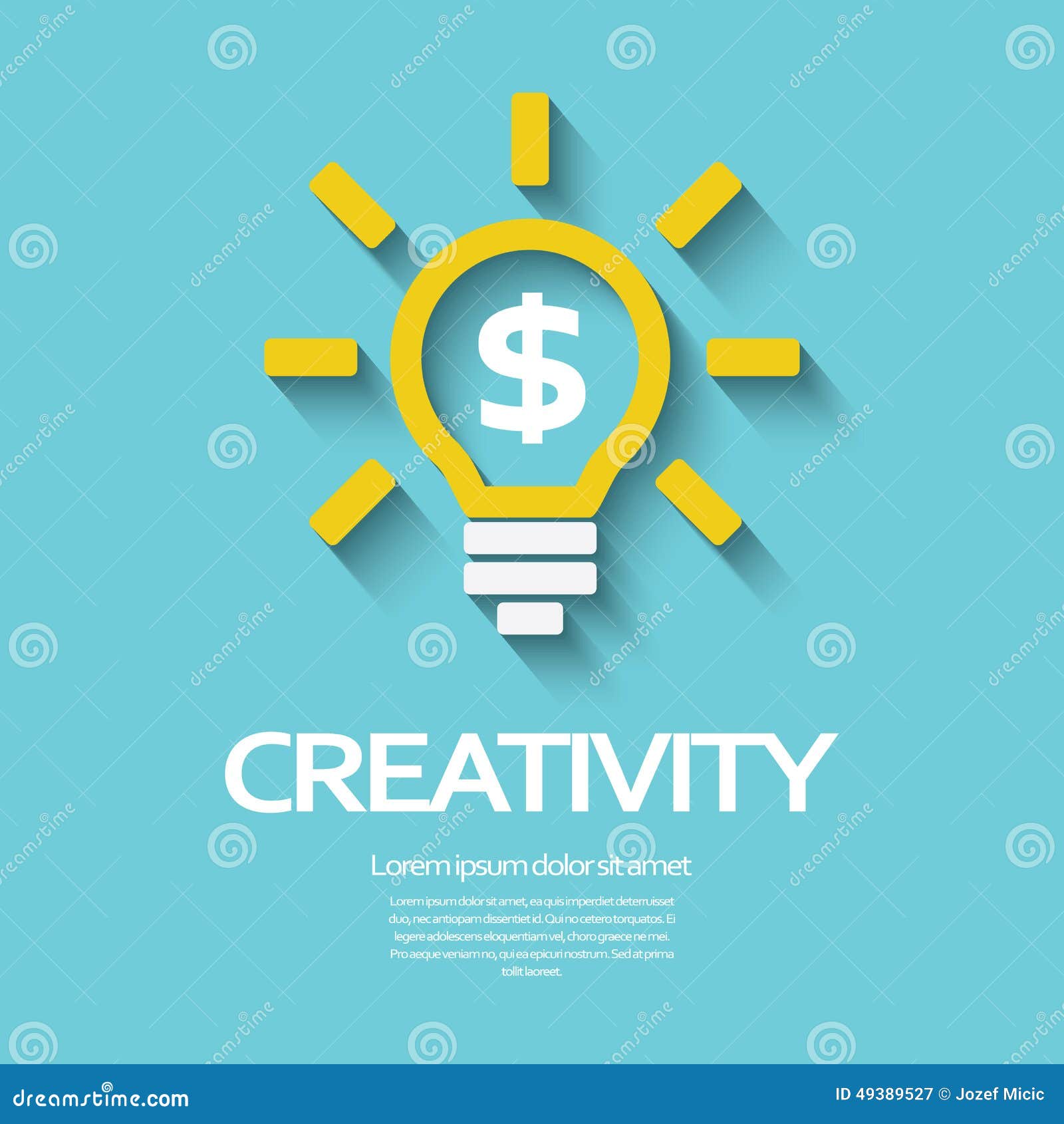 Creativity Symbol with Light Bulb and Dollar Sign Stock Vector ...