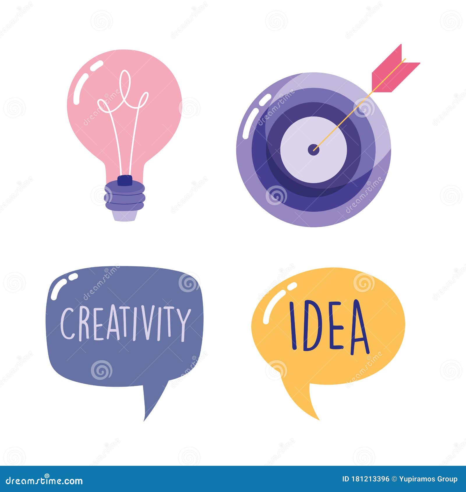 Creativity Technology, Bulb Target Arrow Speech Bubble Idea Icons Stock ... Creativity Technology, Bulb Target Arrow Speech Bubble Idea Icons Stock ...