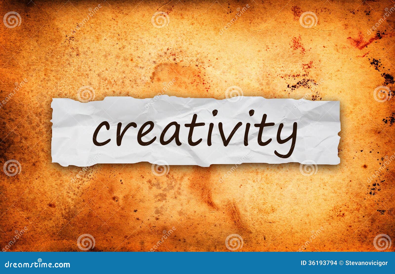 Creativity Title on Piece of Paper Stock Photo - Image of cardboard ...