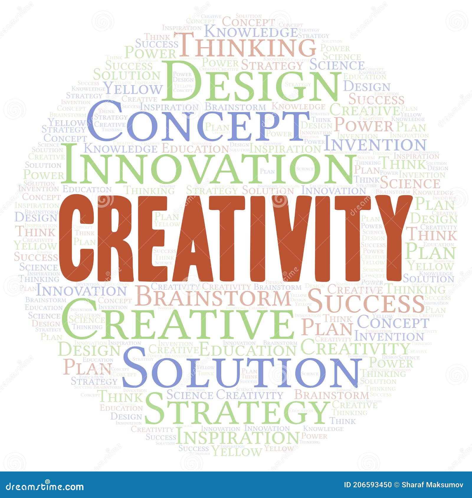 Creativity Typography Word Cloud Create with the Text only. Stock ...