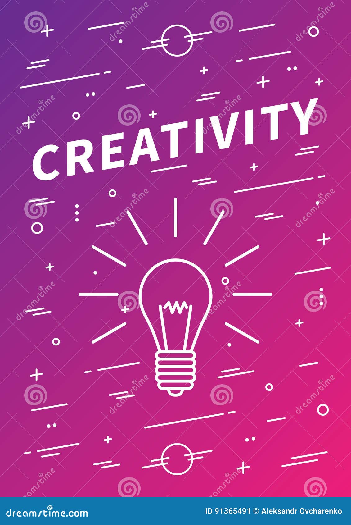 Creativity Vector Banner with Linear Elements Stock Vector ...