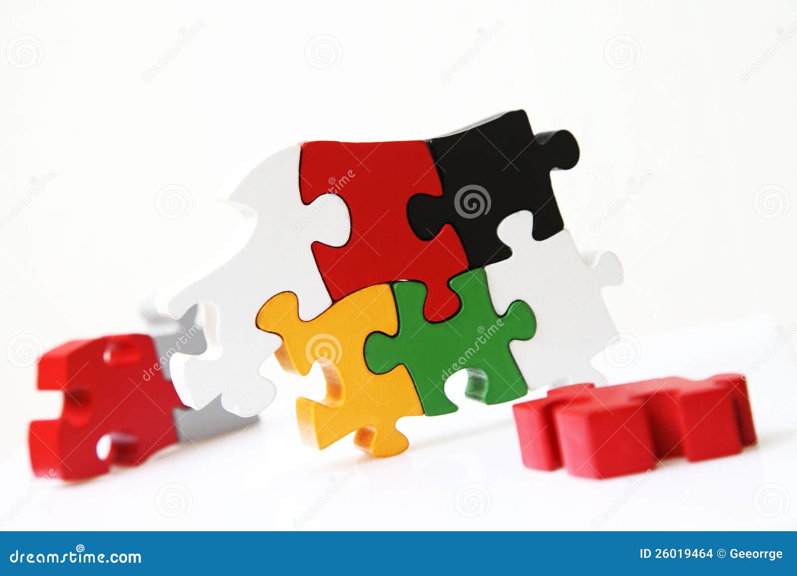 Creativity with Wooden Puzzle Stock Photo - Image of idea, leisure ...