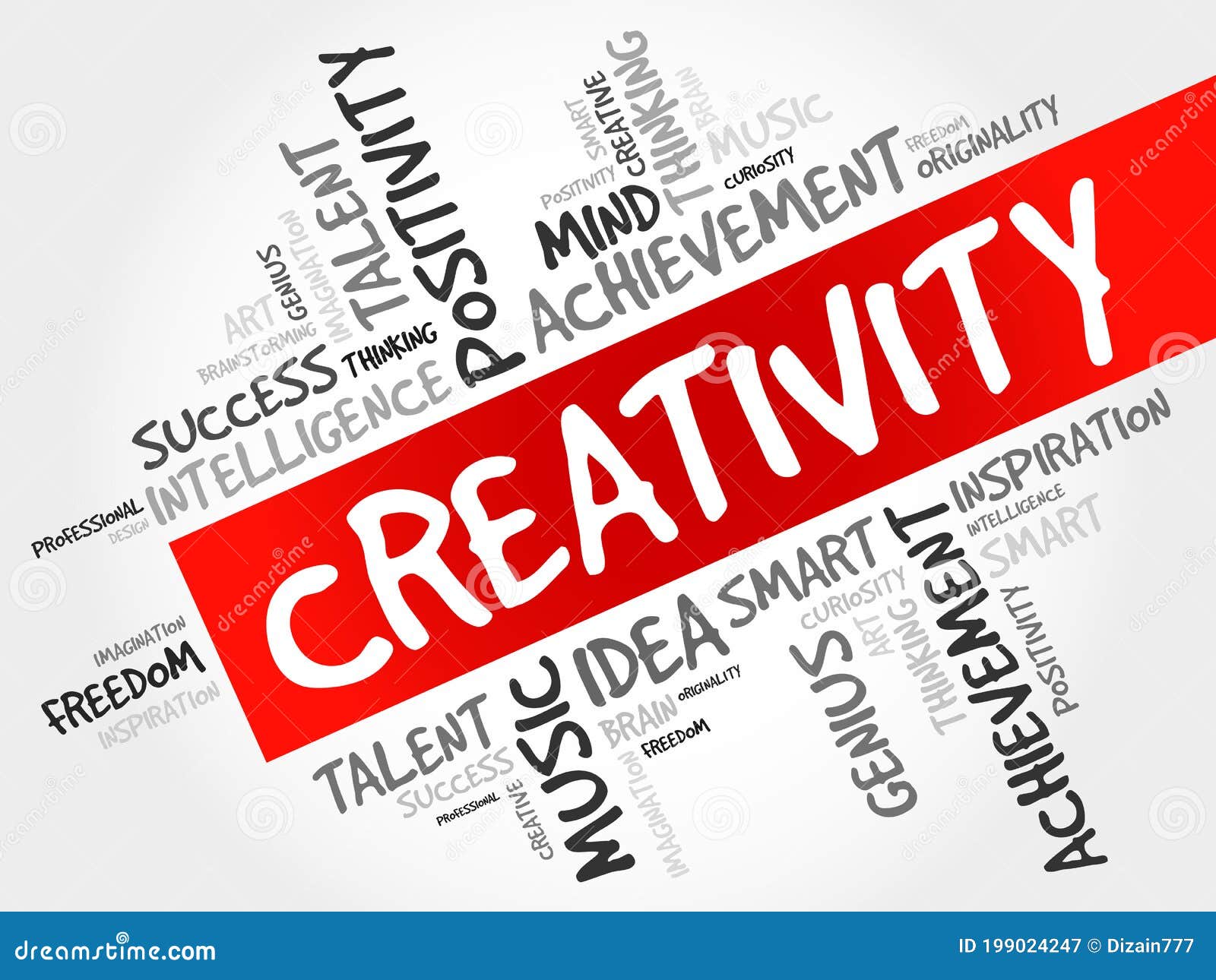 Creativity word cloud stock image. Image of positive - 199024247