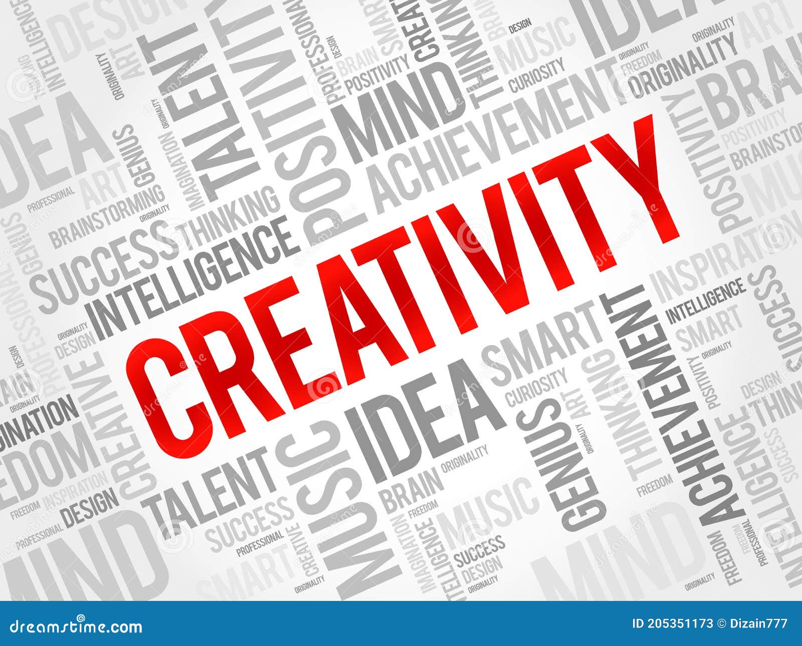 Creativity word cloud stock illustration. Illustration of music - 205351173