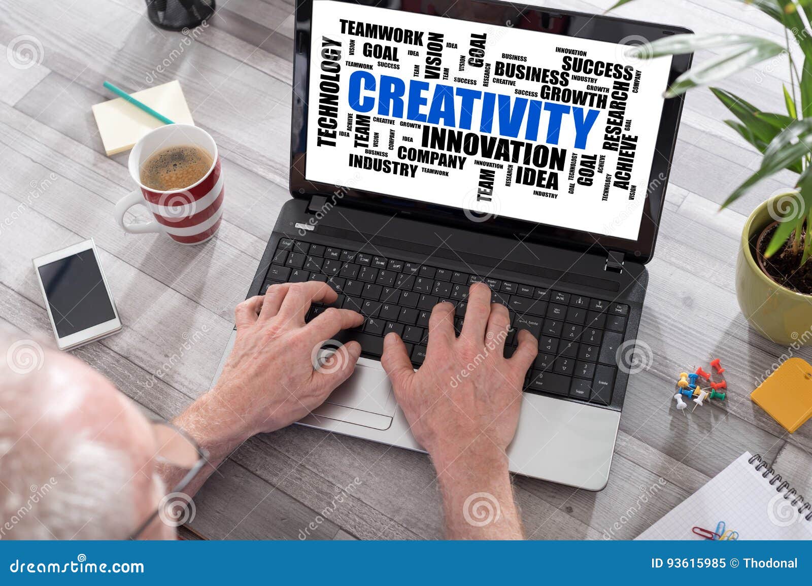Creativity Word Cloud Concept on a Laptop Screen Stock Image - Image of ...