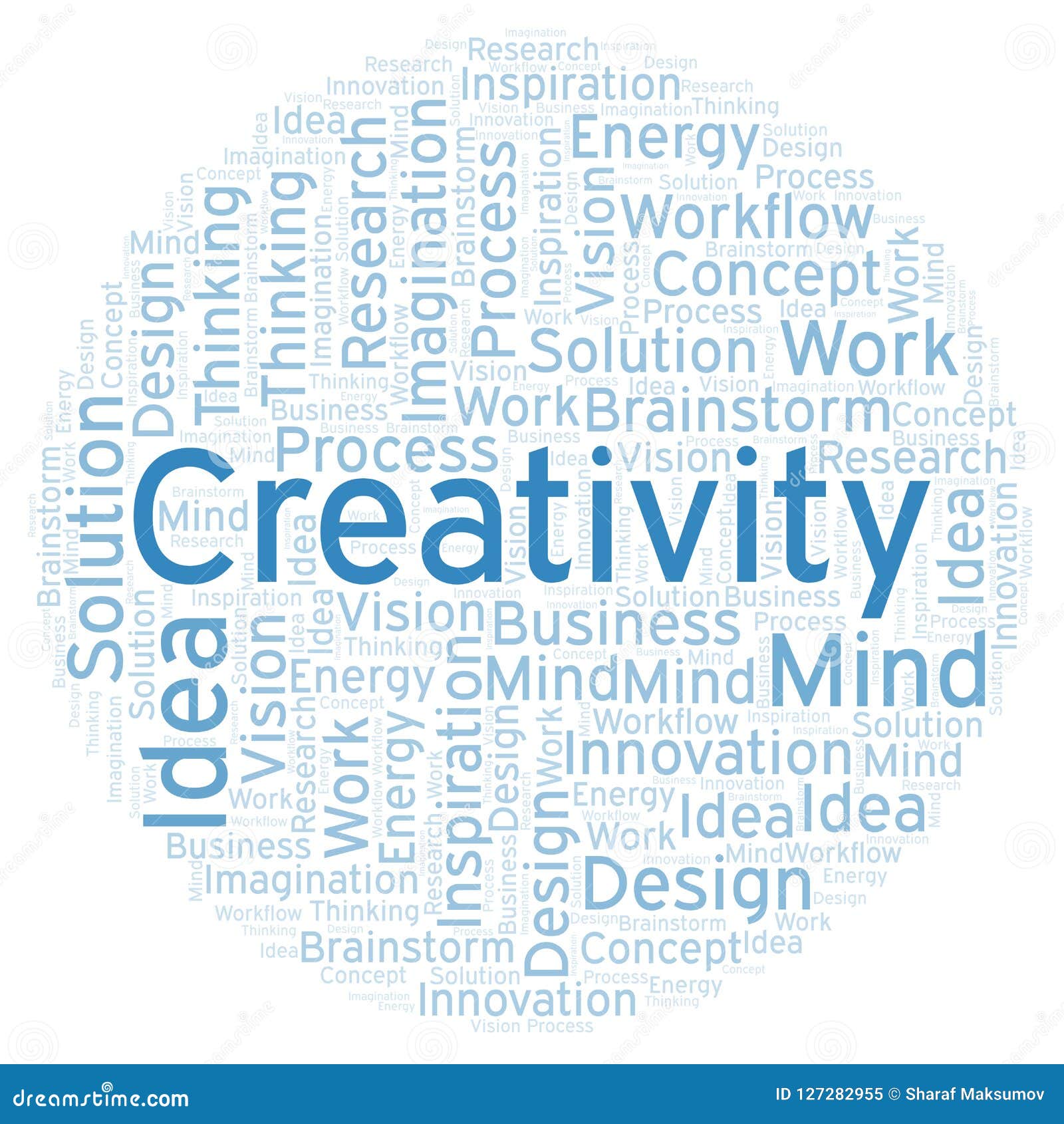 Creativity Word Cloud, Made with Text only. Stock Illustration ...