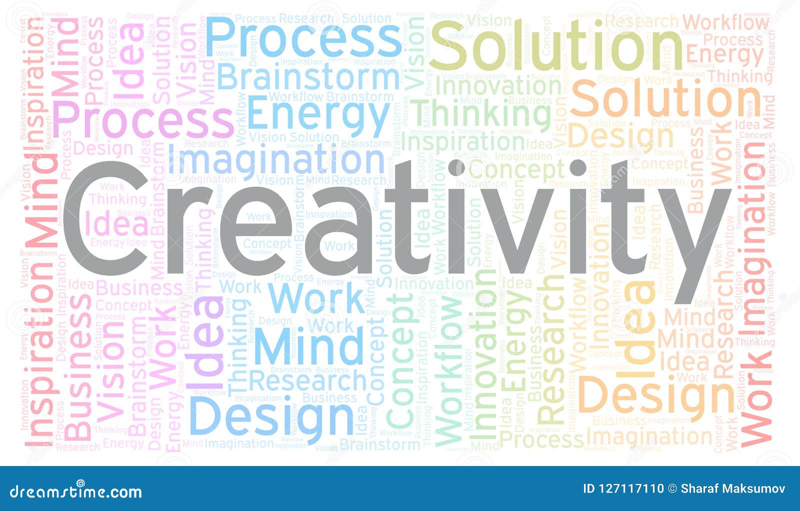 Creativity Word Cloud, Made with Text only. Stock Illustration ...