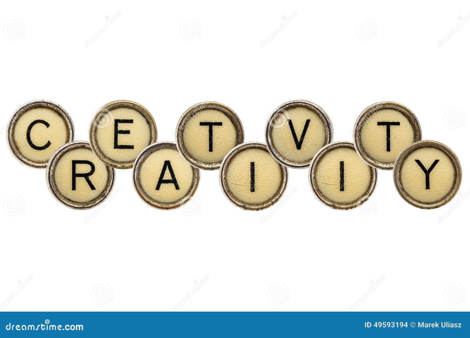 Creativity Word in Typewriter Keys Stock Photo - Image of white, grunge ...