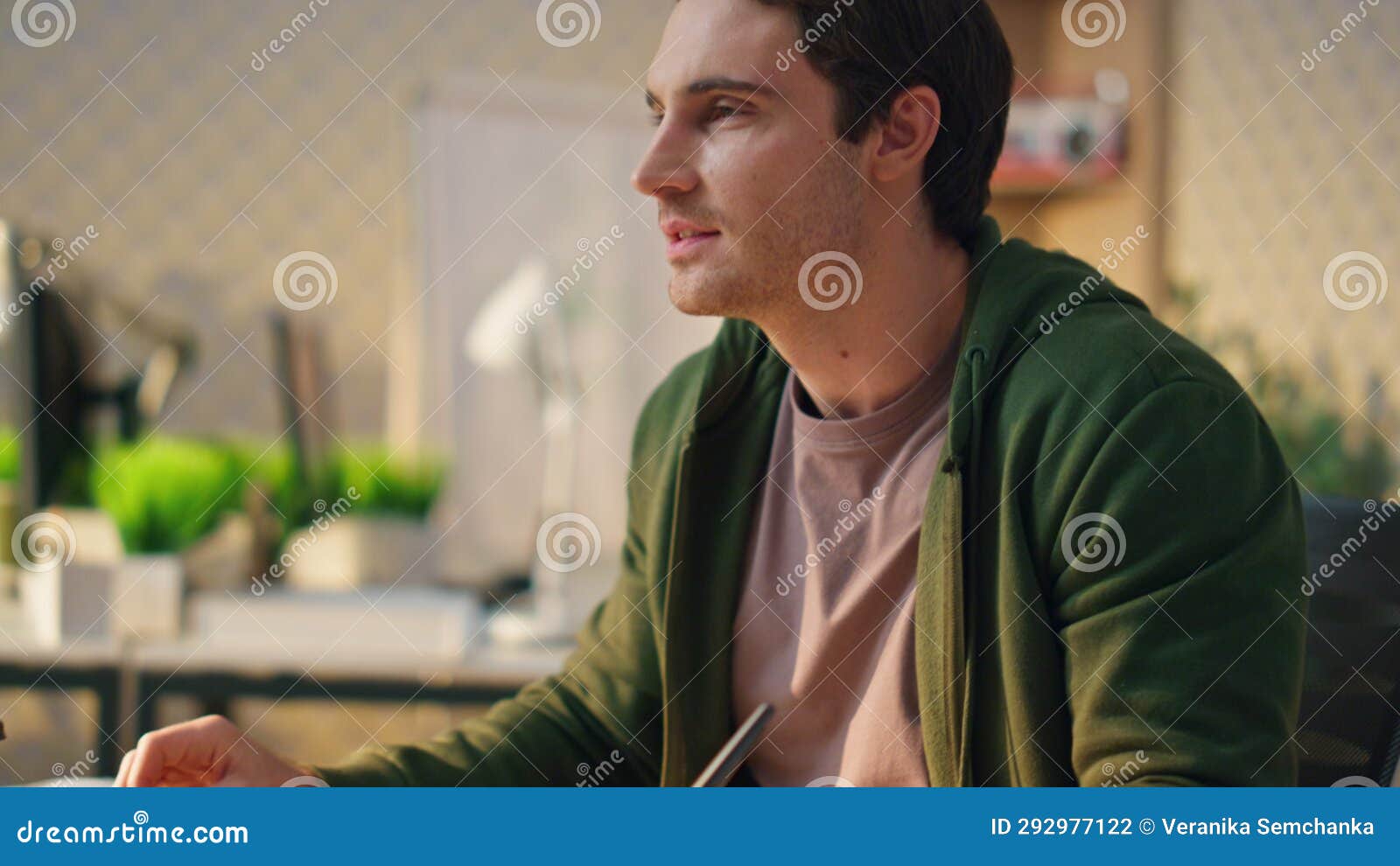 Creator Hands Drawing Graphic Tablet at Room Closeup. Inspired Man ...