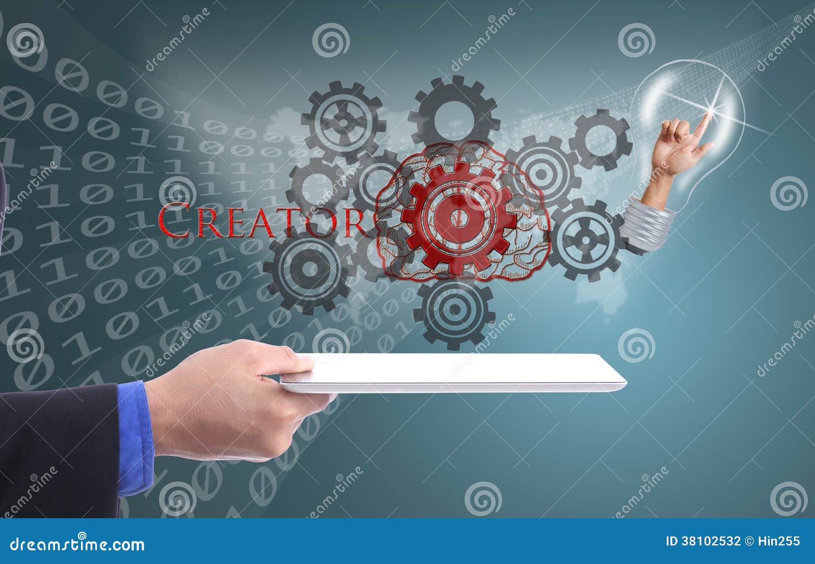 Creator Holding Creative Idea Team Concept Stock Illustration ...
