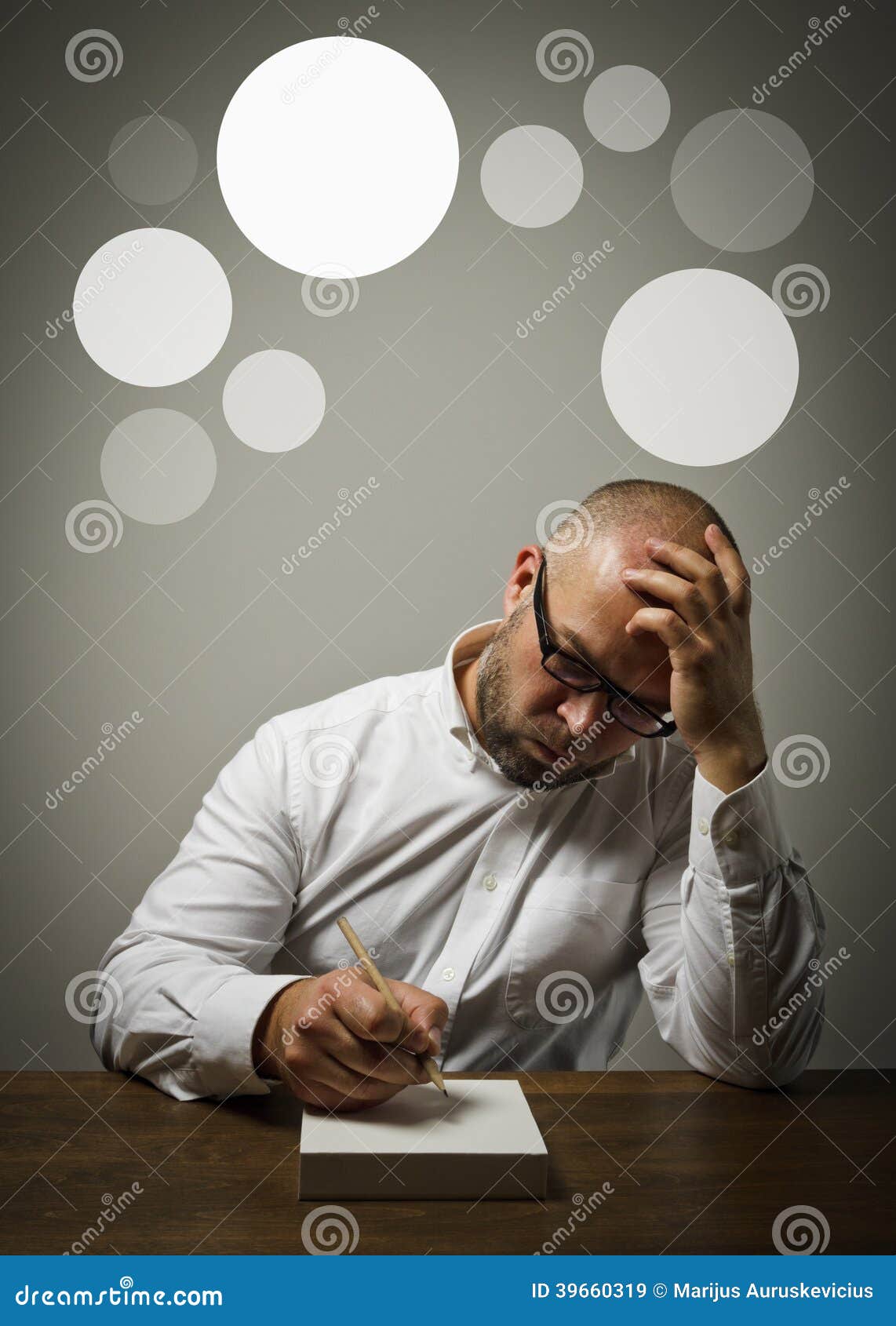 Creator. Man in White and Gray Bubbles. Stock Image - Image of ...