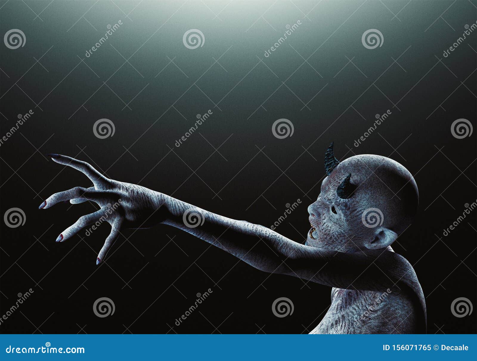 Creature from Another Planet, Weird Creature or Zombie, 3d Rendering ...