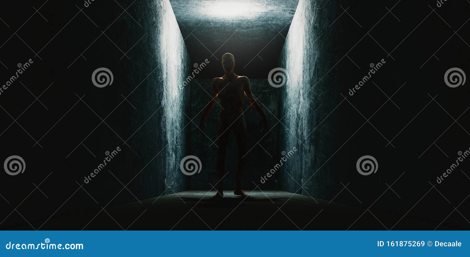 Creature from Another Planet, Weird Creature or Zombie, 3d Rendering ...