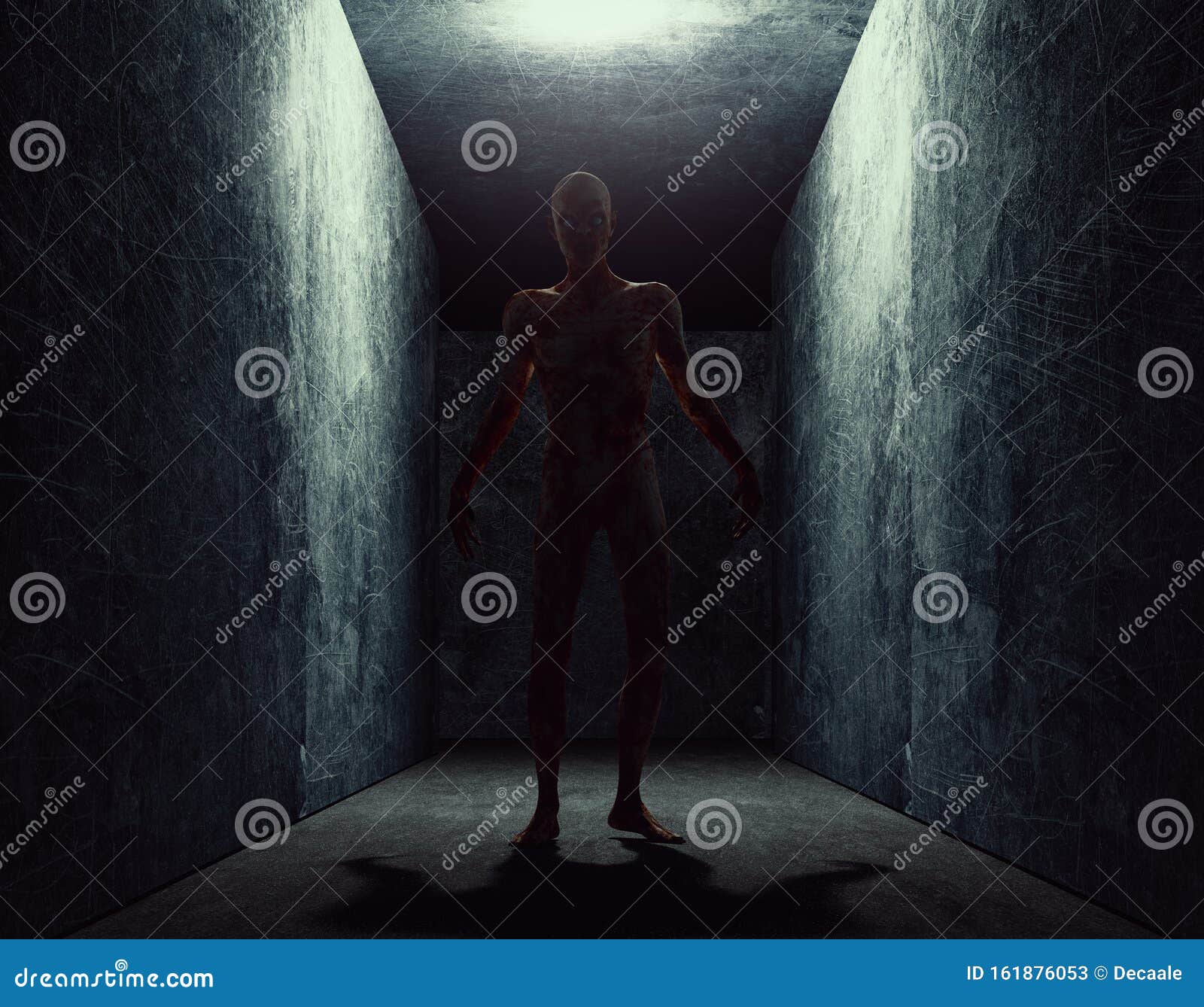 Creature from Another Planet, Weird Creature or Zombie, 3d Rendering ...