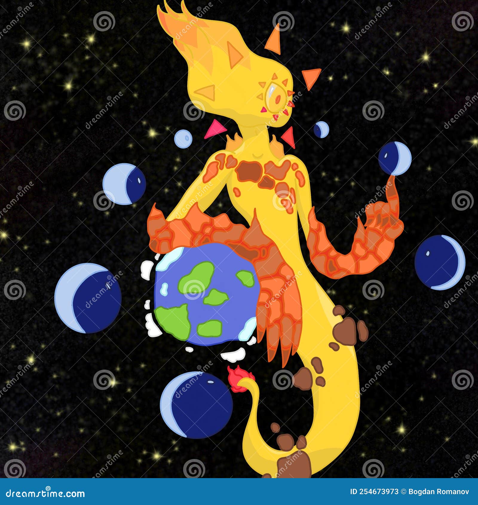 Creature called Solar. stock illustration. Illustration of solar ...