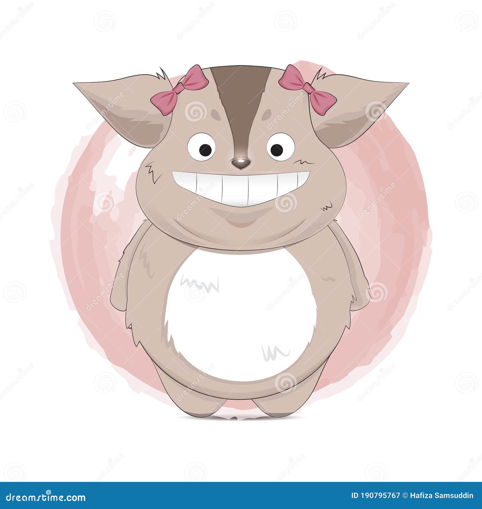 Creature Cartoon with Ribbons. Vector Illustration Decorative Design ...