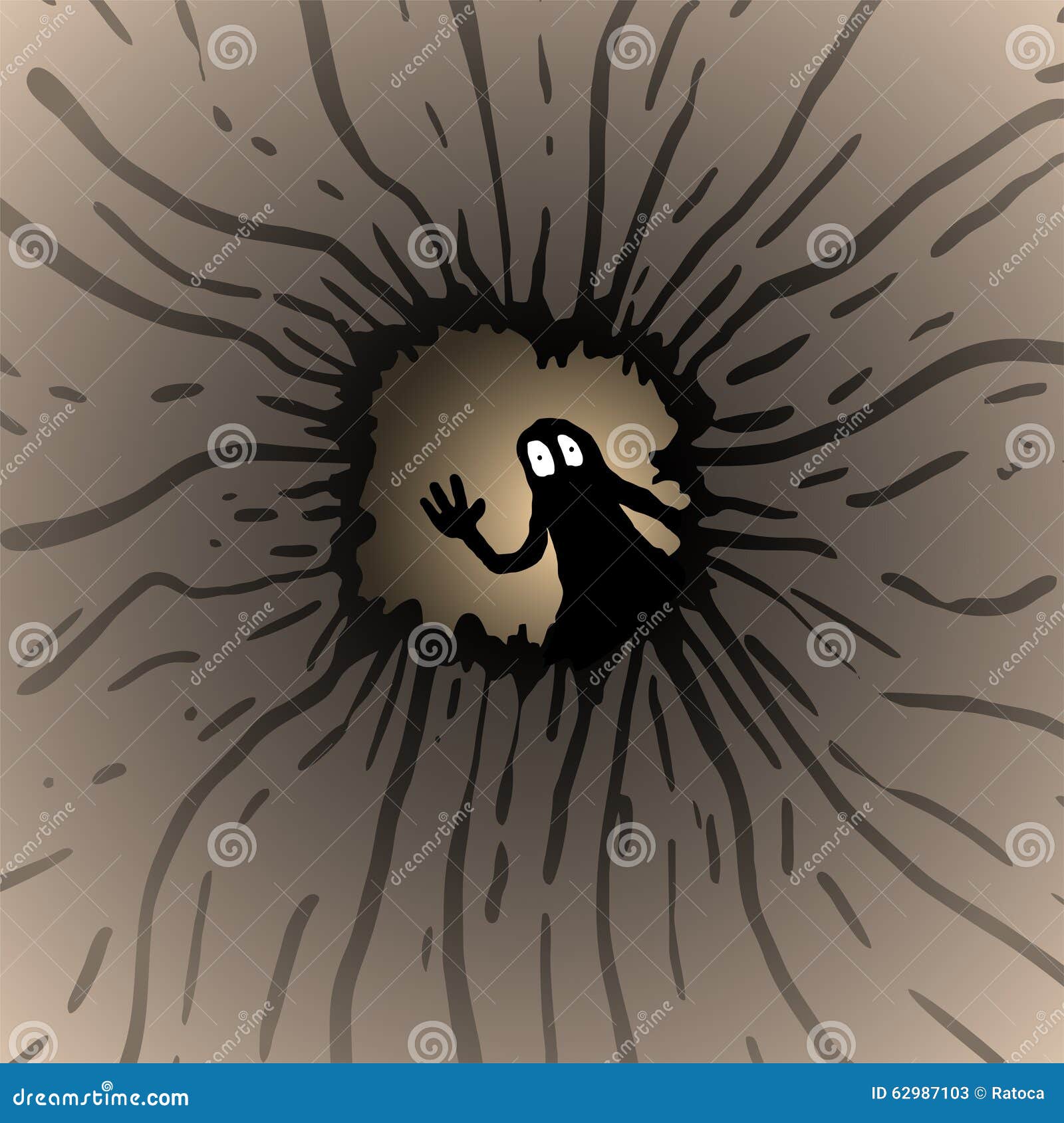 Creature in cave stock vector. Illustration of abyss - 62987103