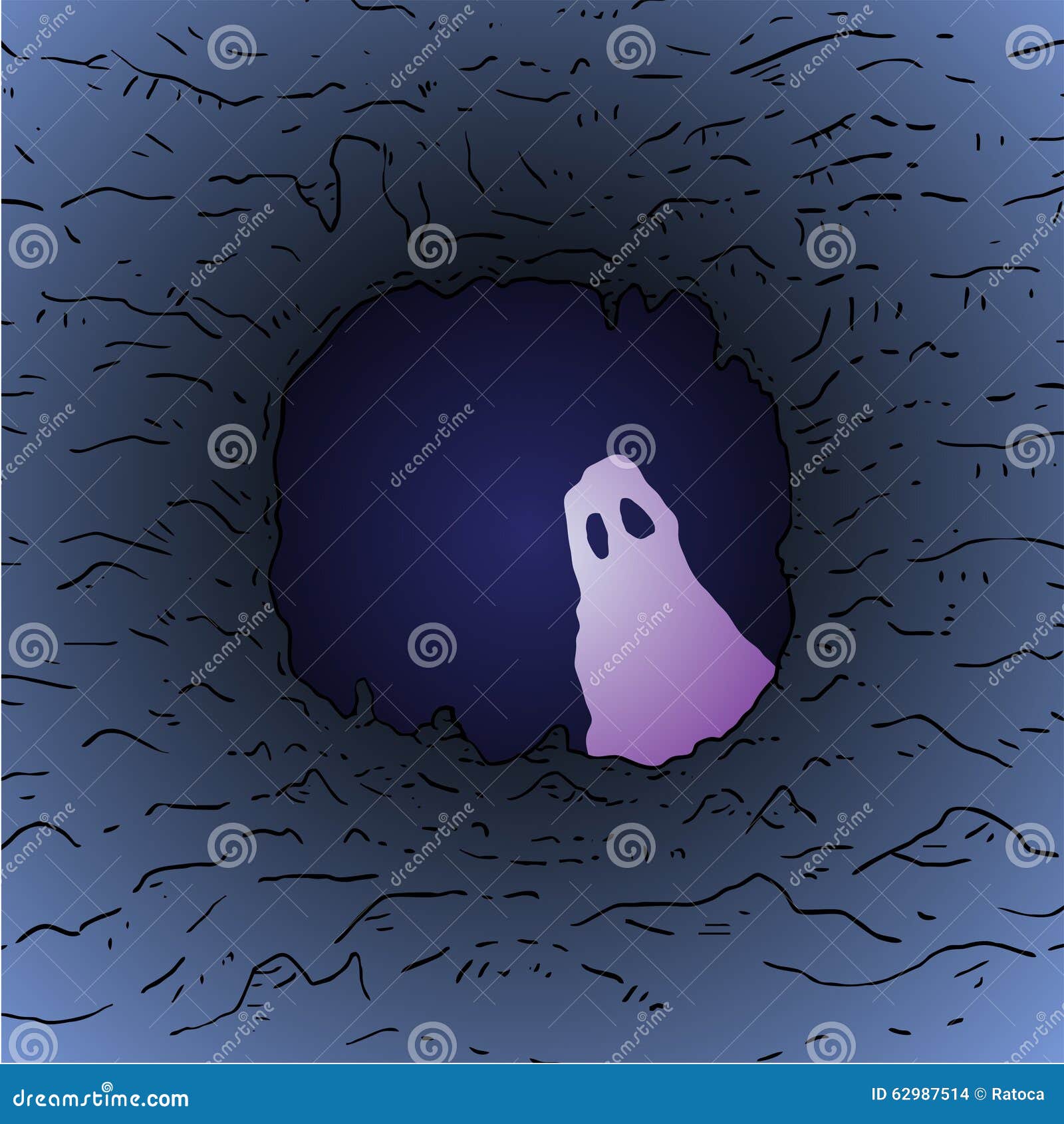 Creature in cave stock vector. Illustration of flat, drawing - 62987514