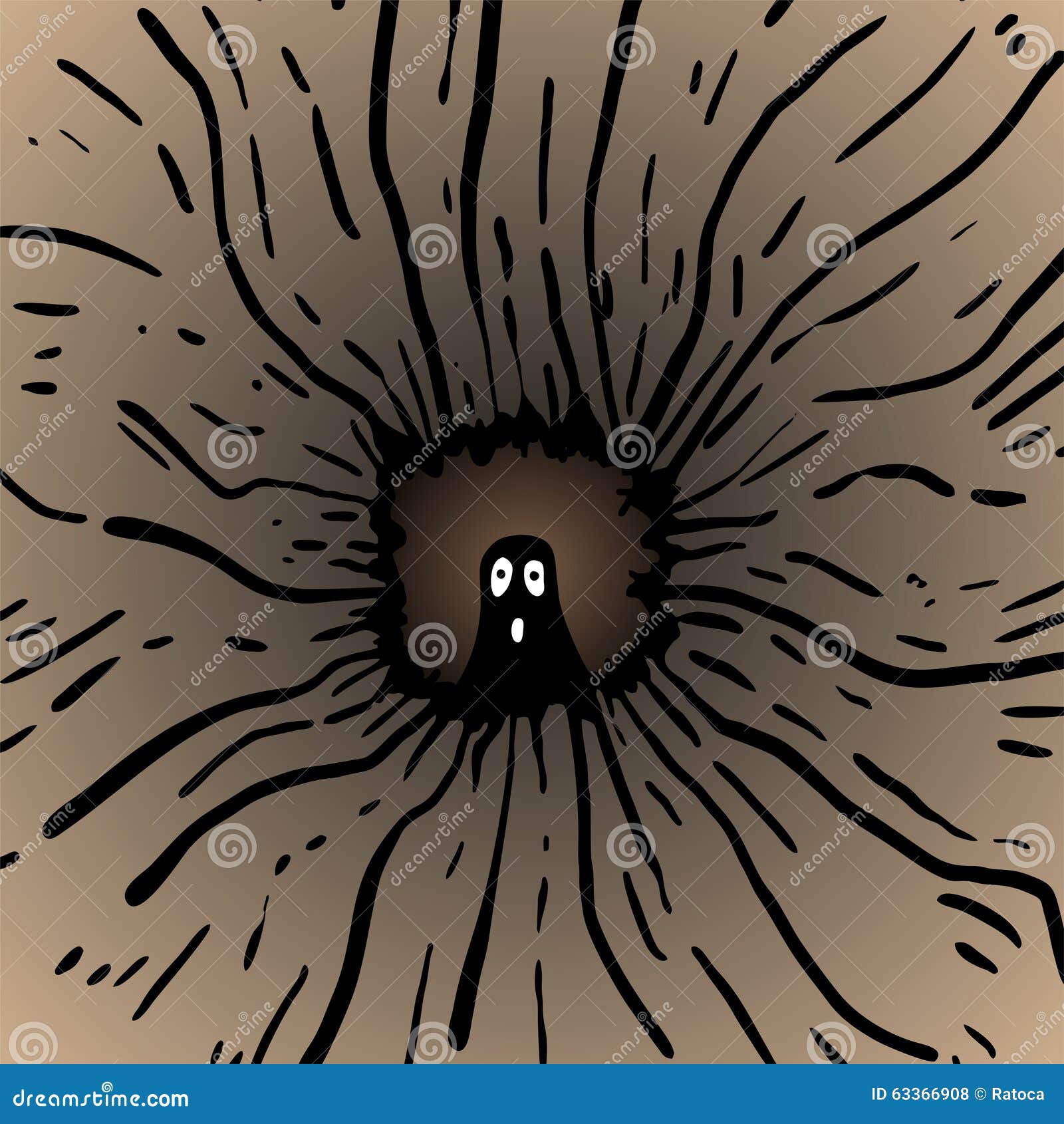 Creature in cave stock vector. Illustration of hand, draw - 63366908