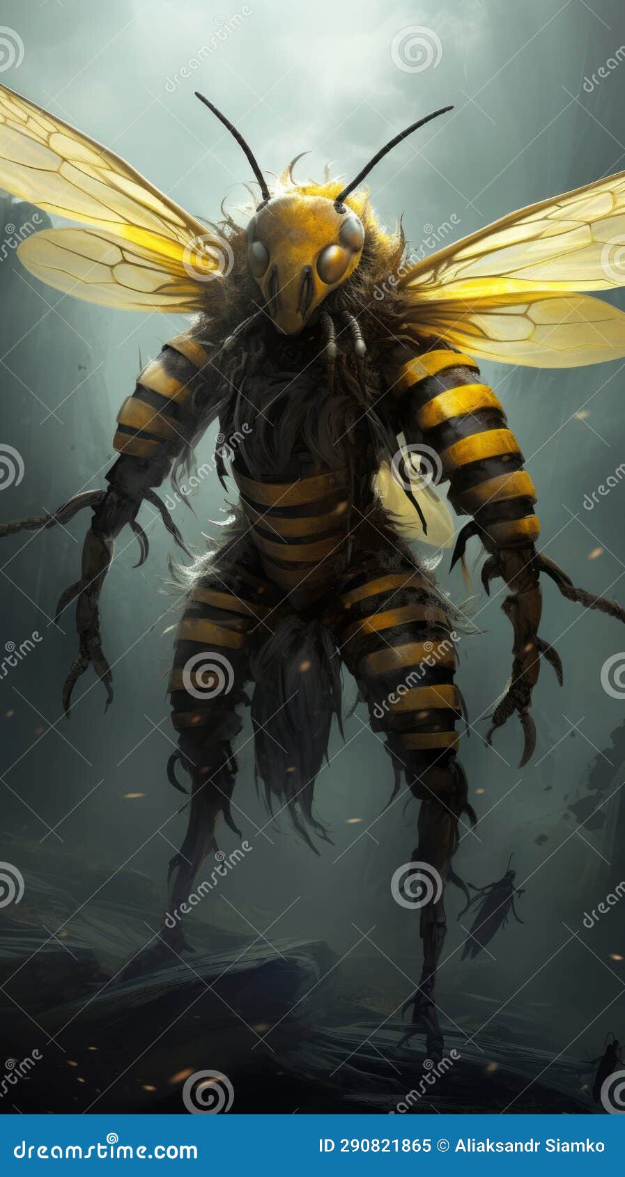 A Creature Combining a Human and a Bee Stock Illustration ...