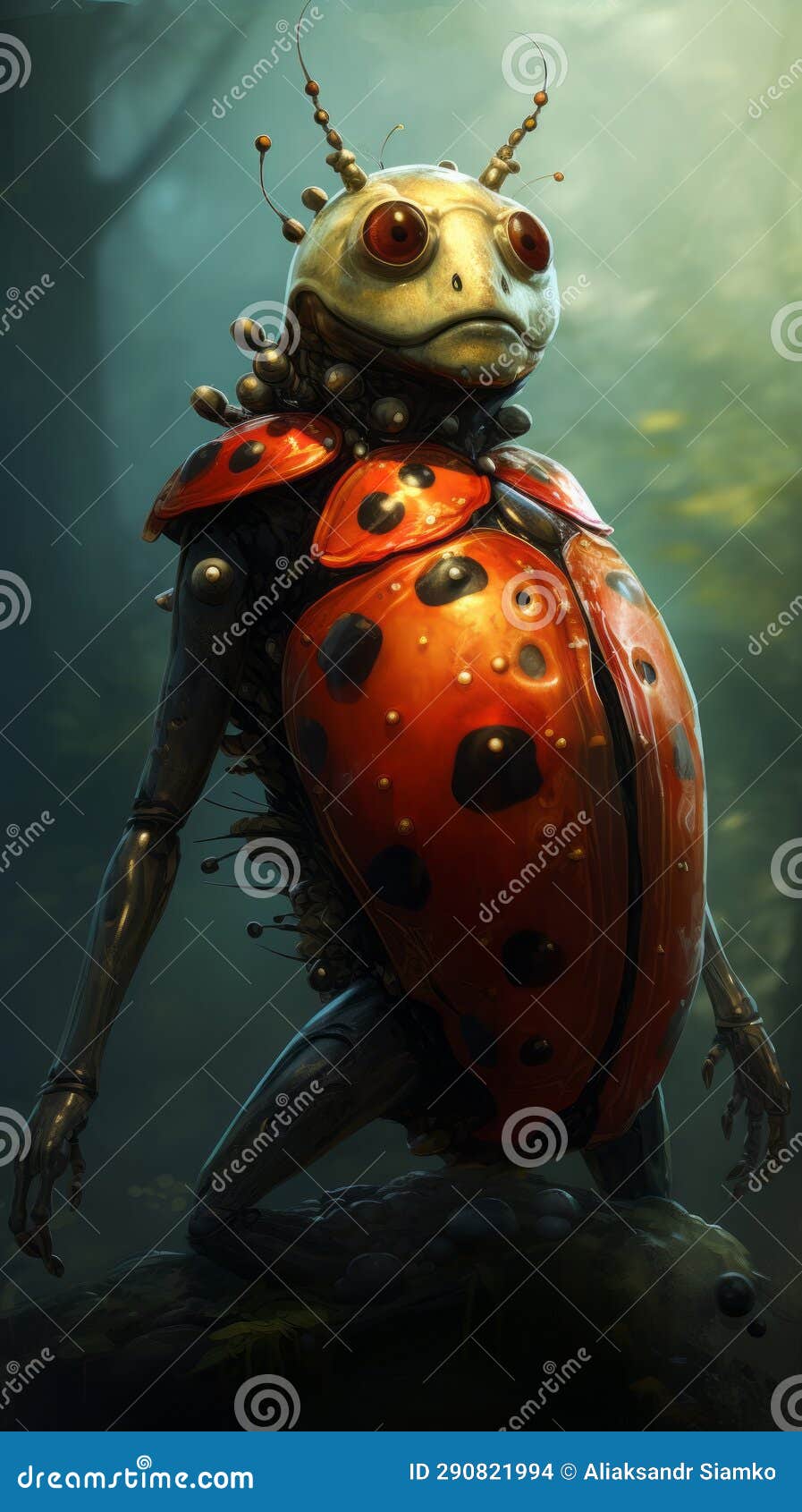 A Creature Combining a Human and a Ladybug Stock Photo - Image of spot ...