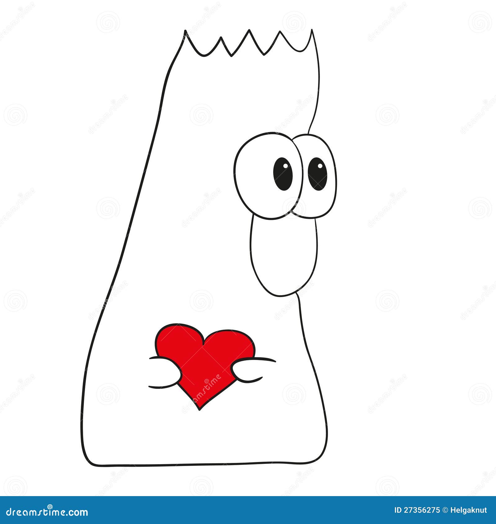 Creature with heart stock vector. Illustration of valentines - 27356275