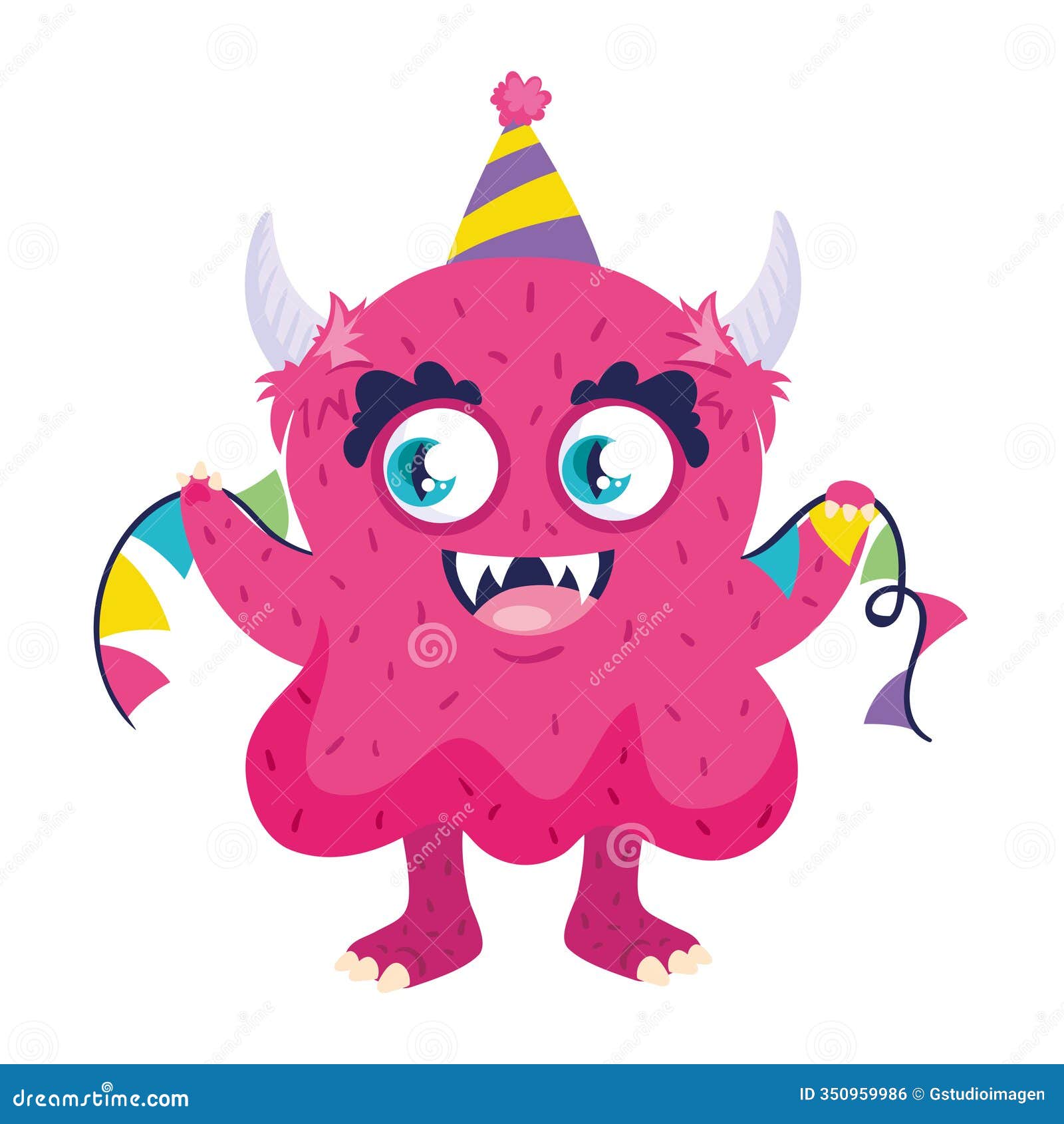 Creature Monster Birthday Party Stock Illustration - Illustration of ...