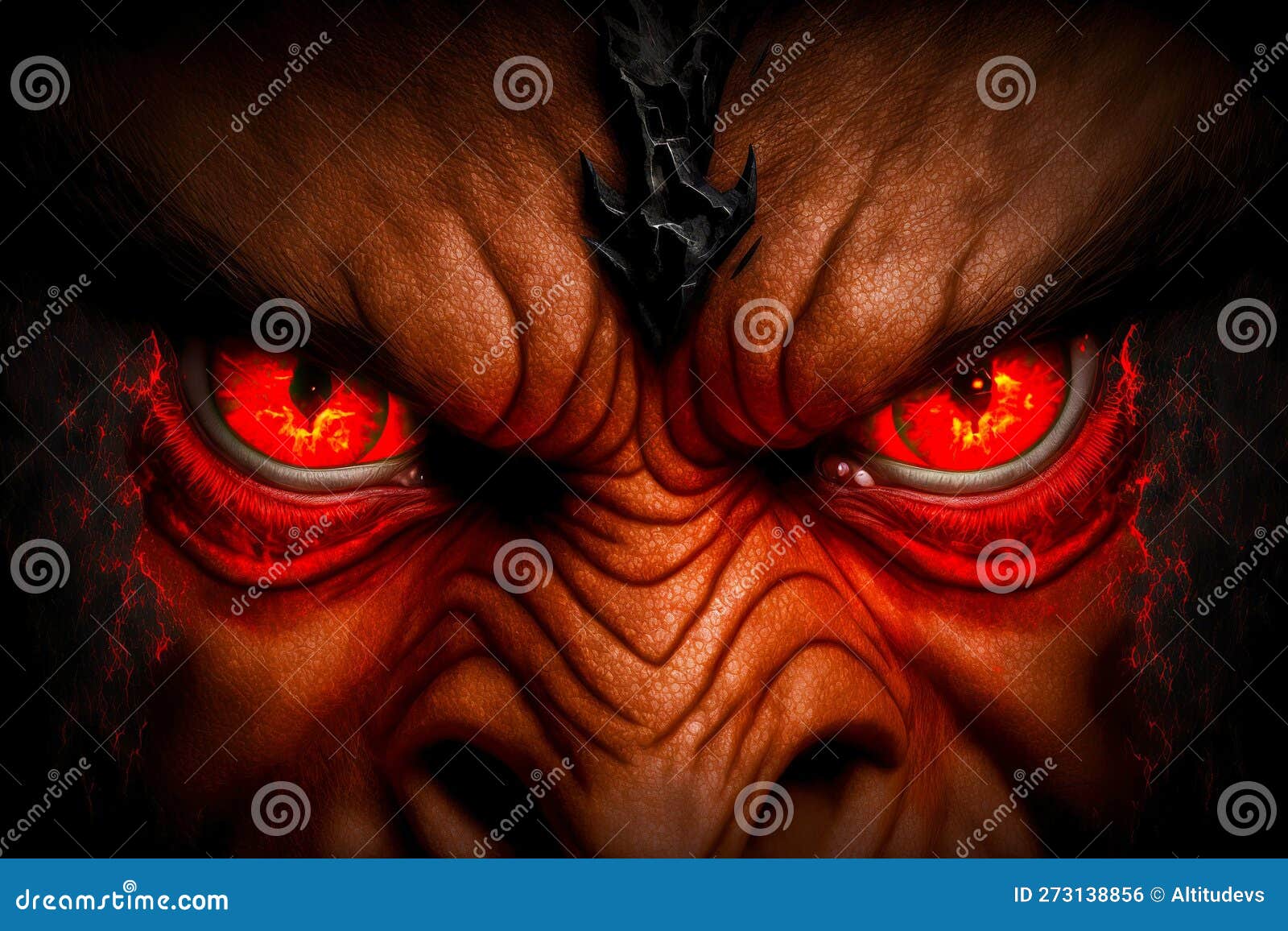 Creature of Mystical Evil with Red Burning Evil Eye Stock Illustration ...