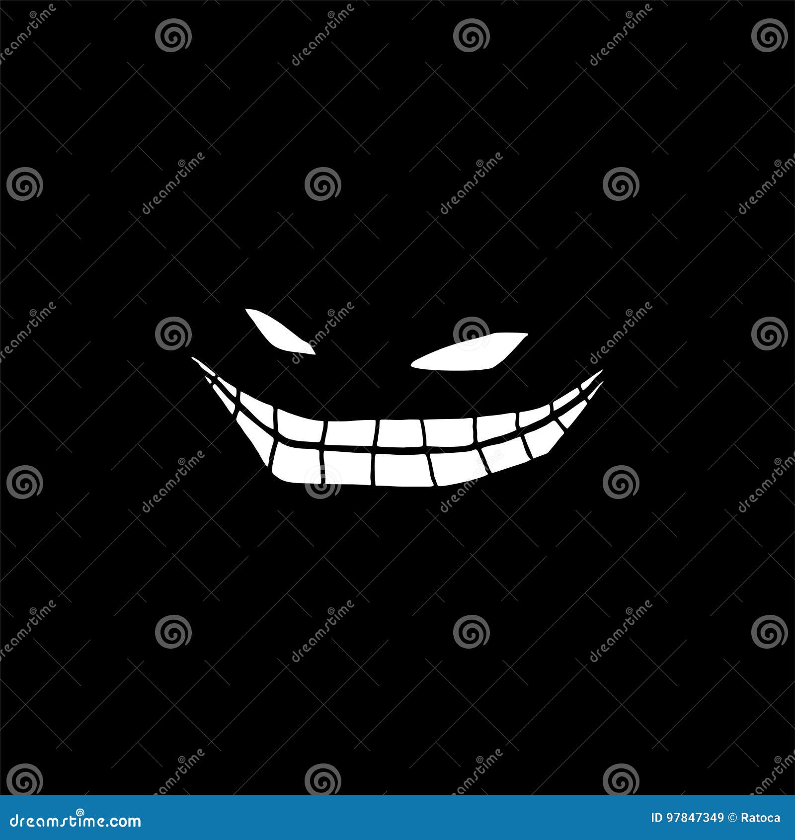 Creature Smiling in the Darkness Stock Vector - Illustration of crazy ...