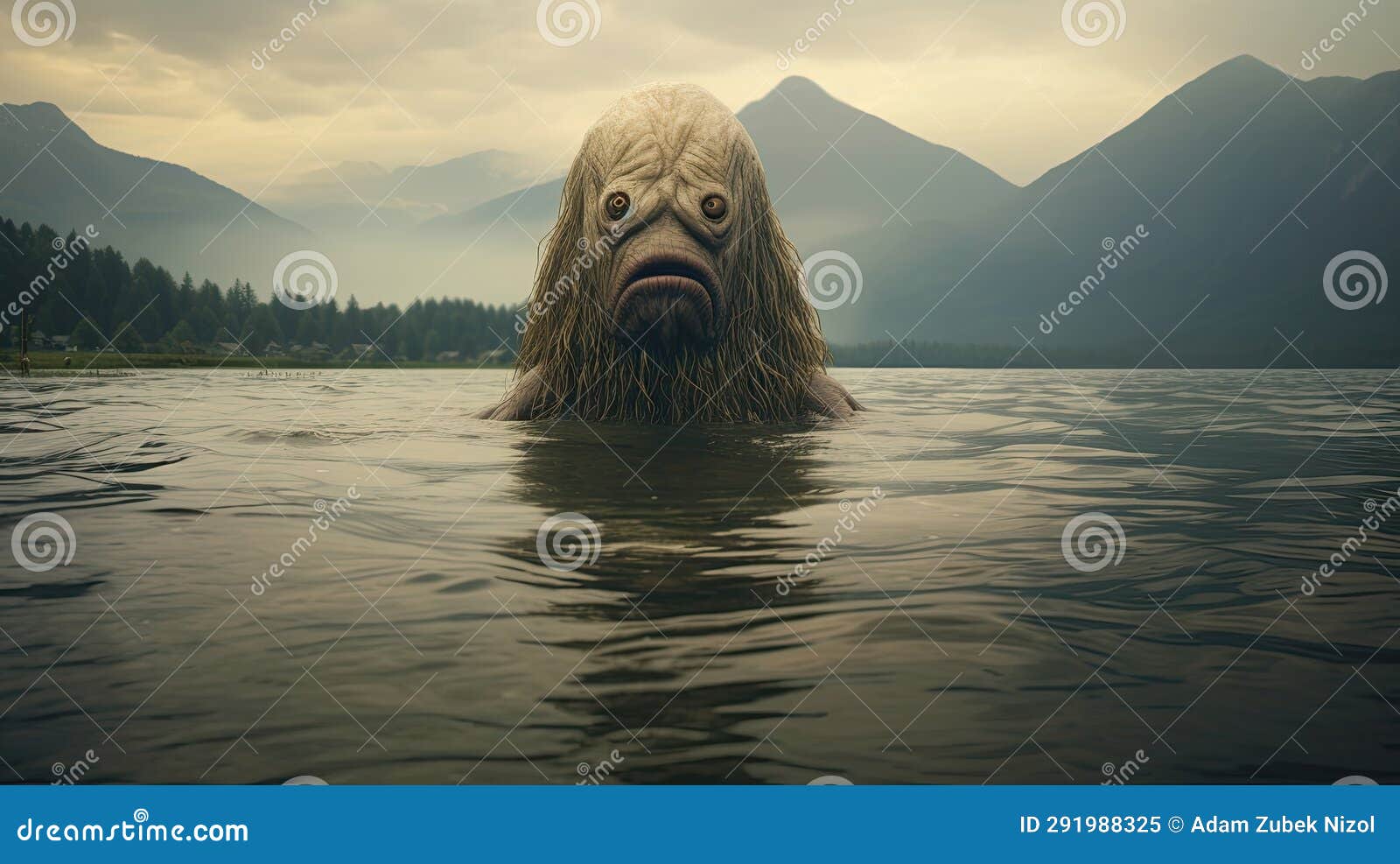 A creature in the water stock illustration. Illustration of swim ...