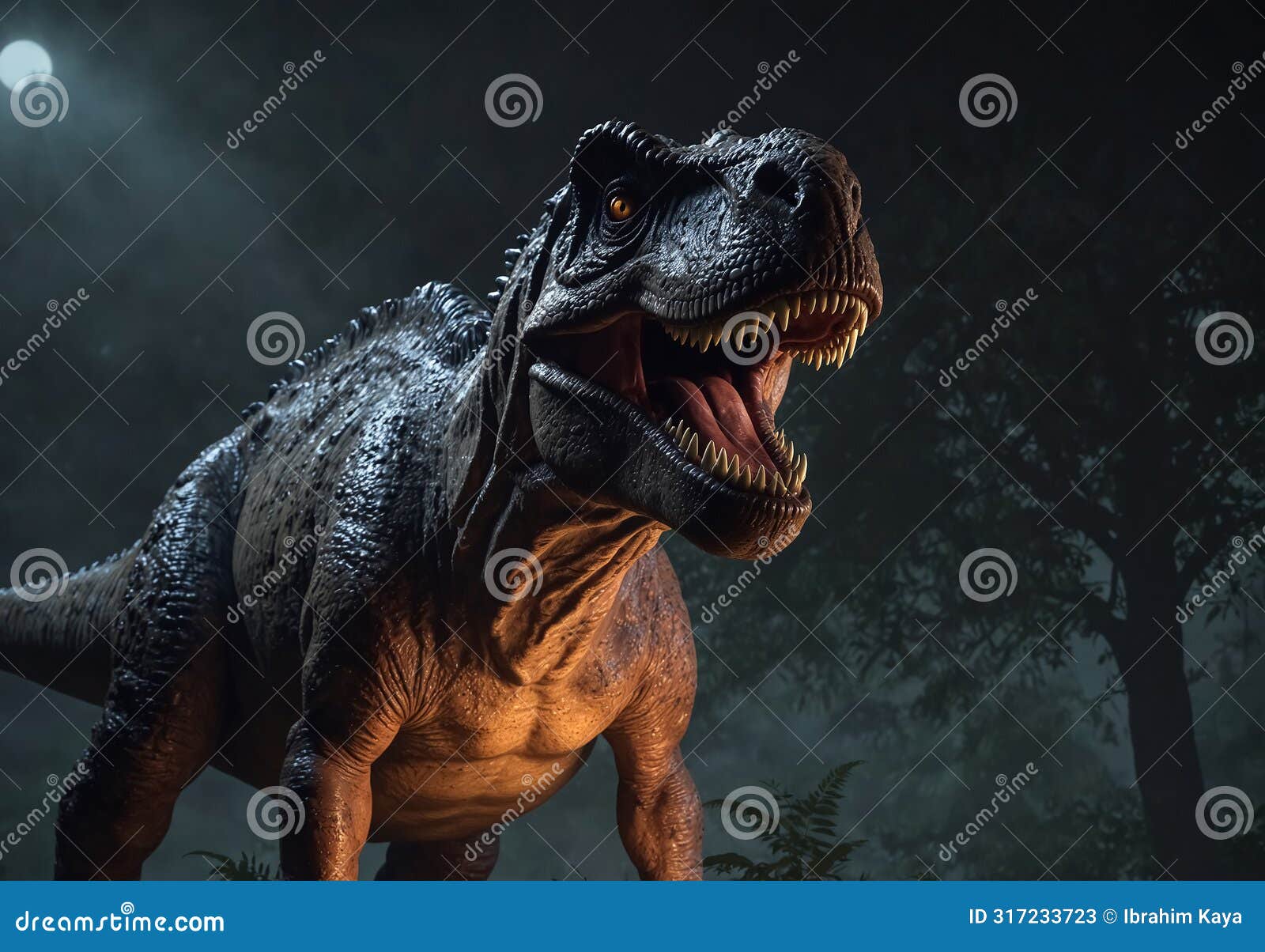 Creatures from the Prehistoric Age. a T-Rex Dinosaur in a Fantastic ...