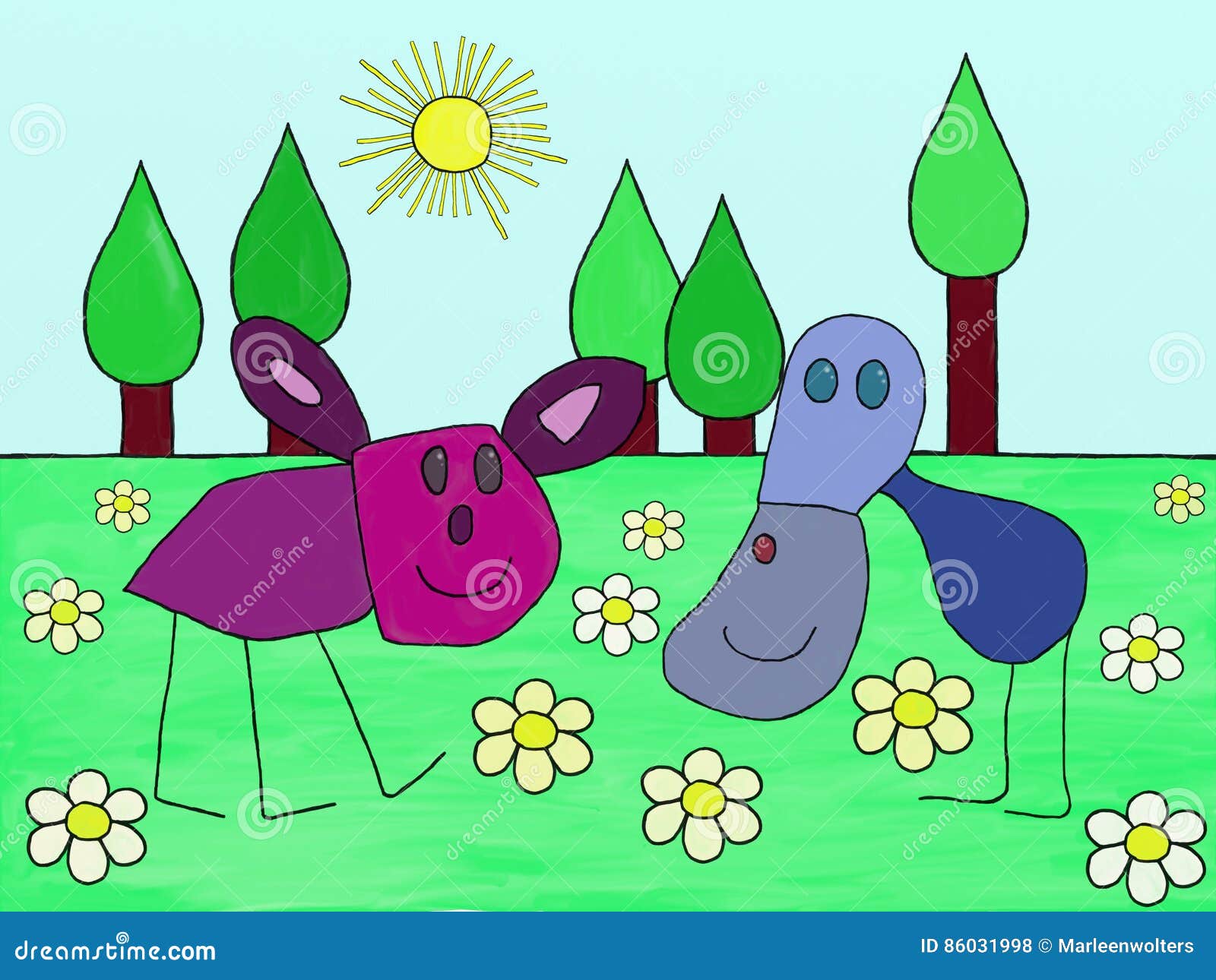 Creatures in summer stock illustration. Illustration of creatures ...
