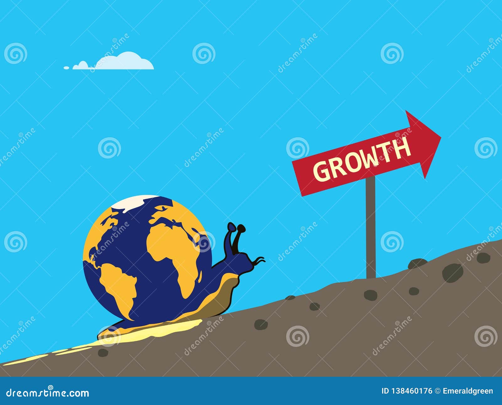 Crecimiento global lento ilustración del vector. Ilustración de lucha ...